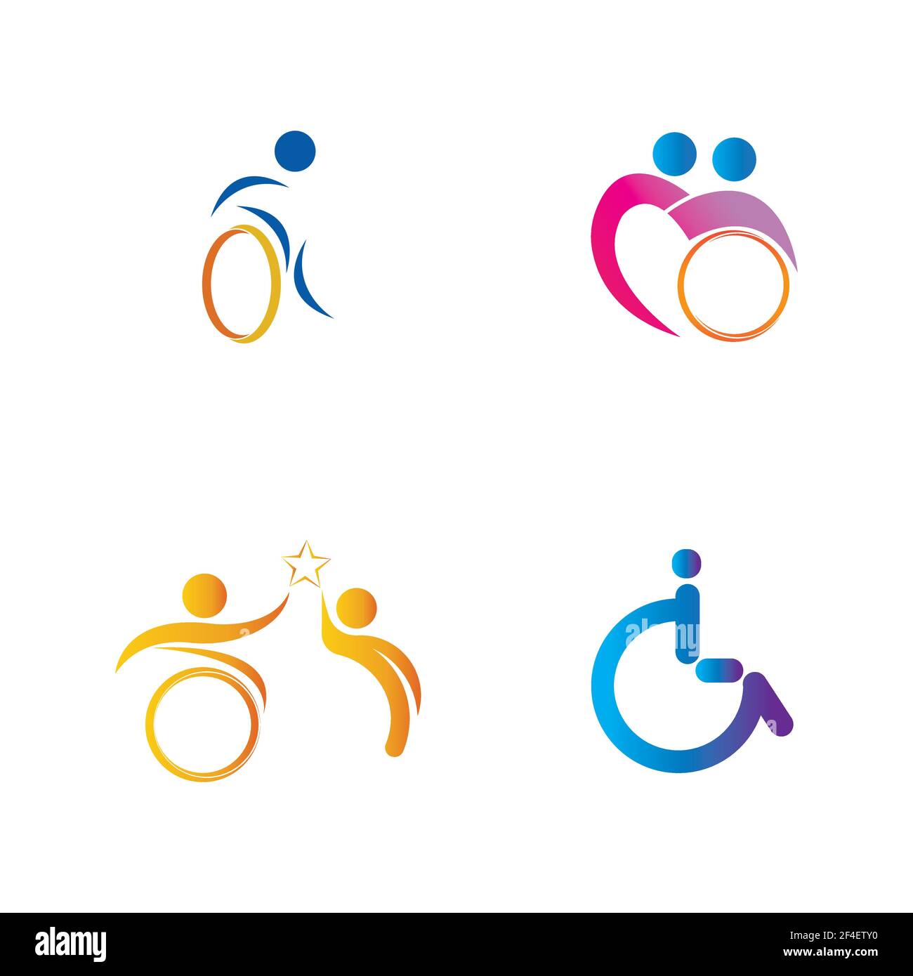 disability logo set vector illustration design template - vector Stock ...