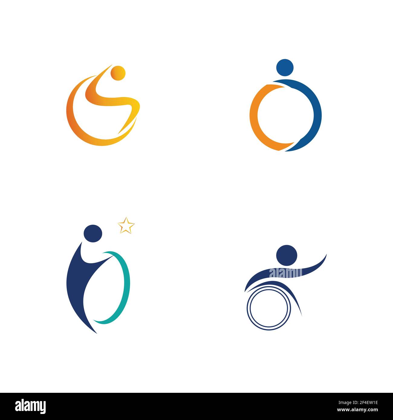 disability logo set vector illustration design template - vector Stock ...