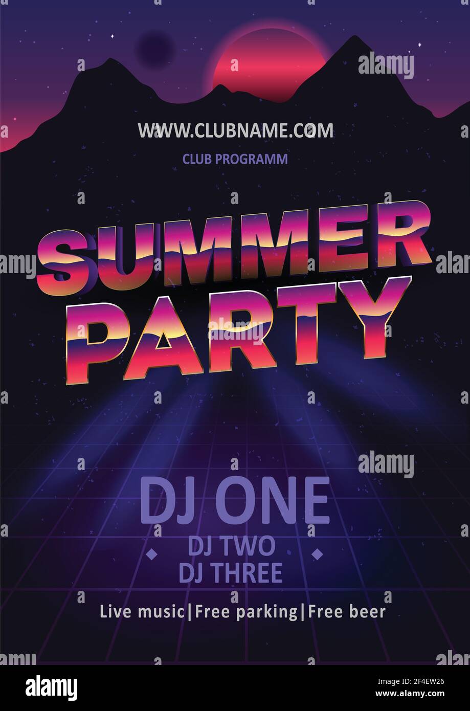 DJ beach party, night club show poster. stock vector Stock Vector Image ... DJ beach party, night club show poster. stock vector Stock Vector Image ...