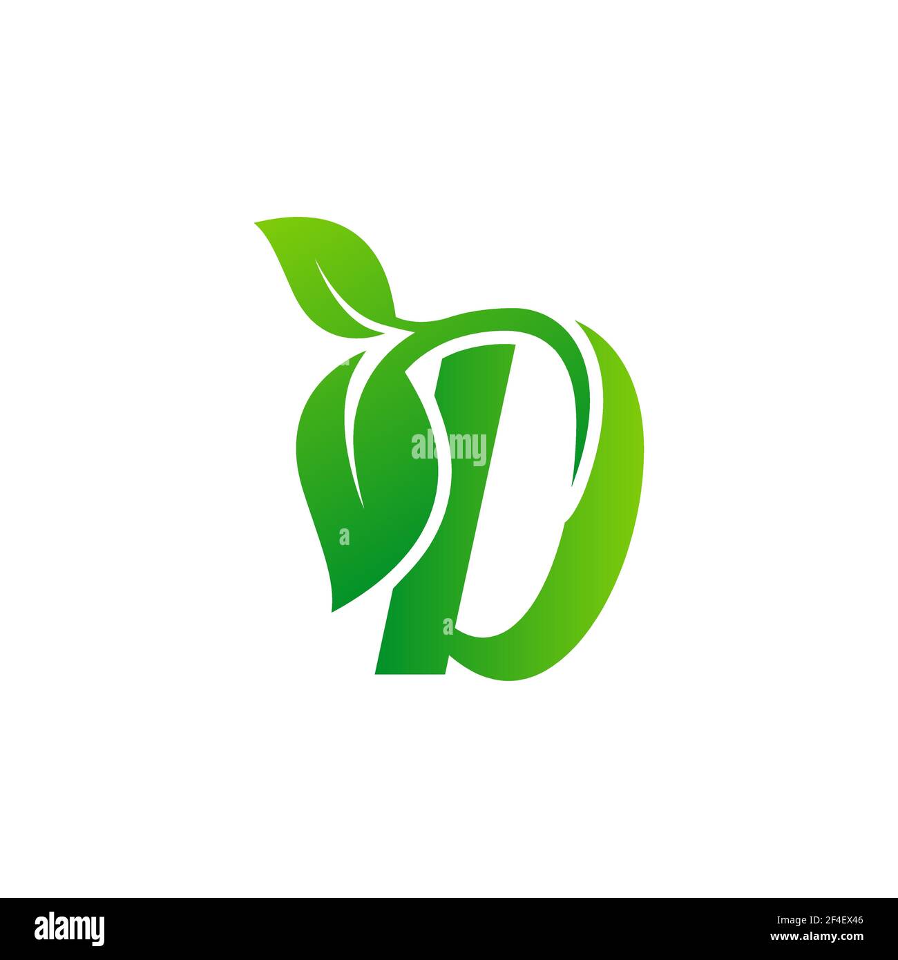 D letter leaf logo design concept. green vector illustration Stock ...