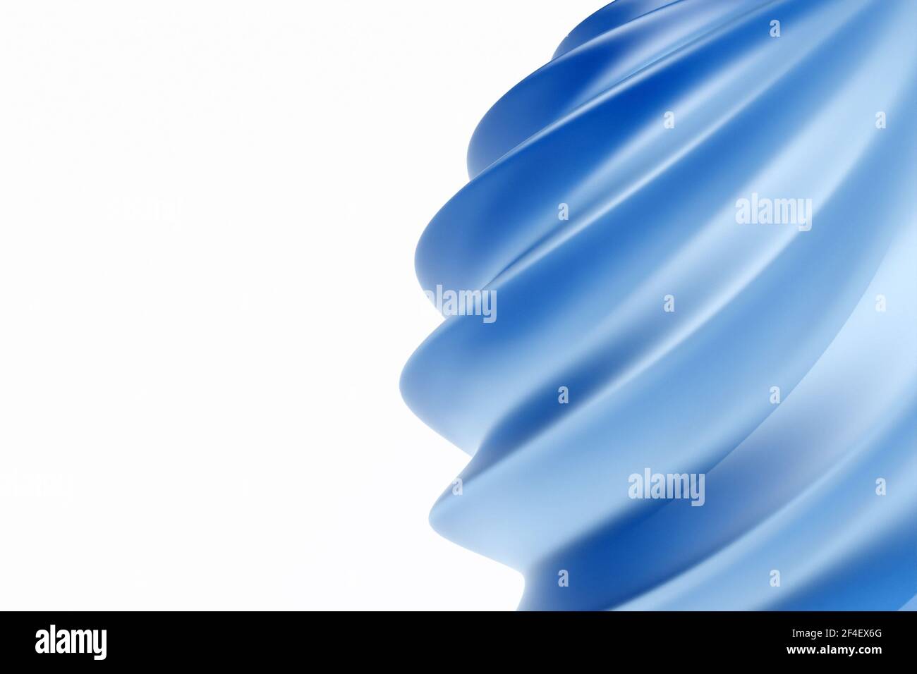 3D illustration of blue monochrome unusual shape. Simple geometric ...