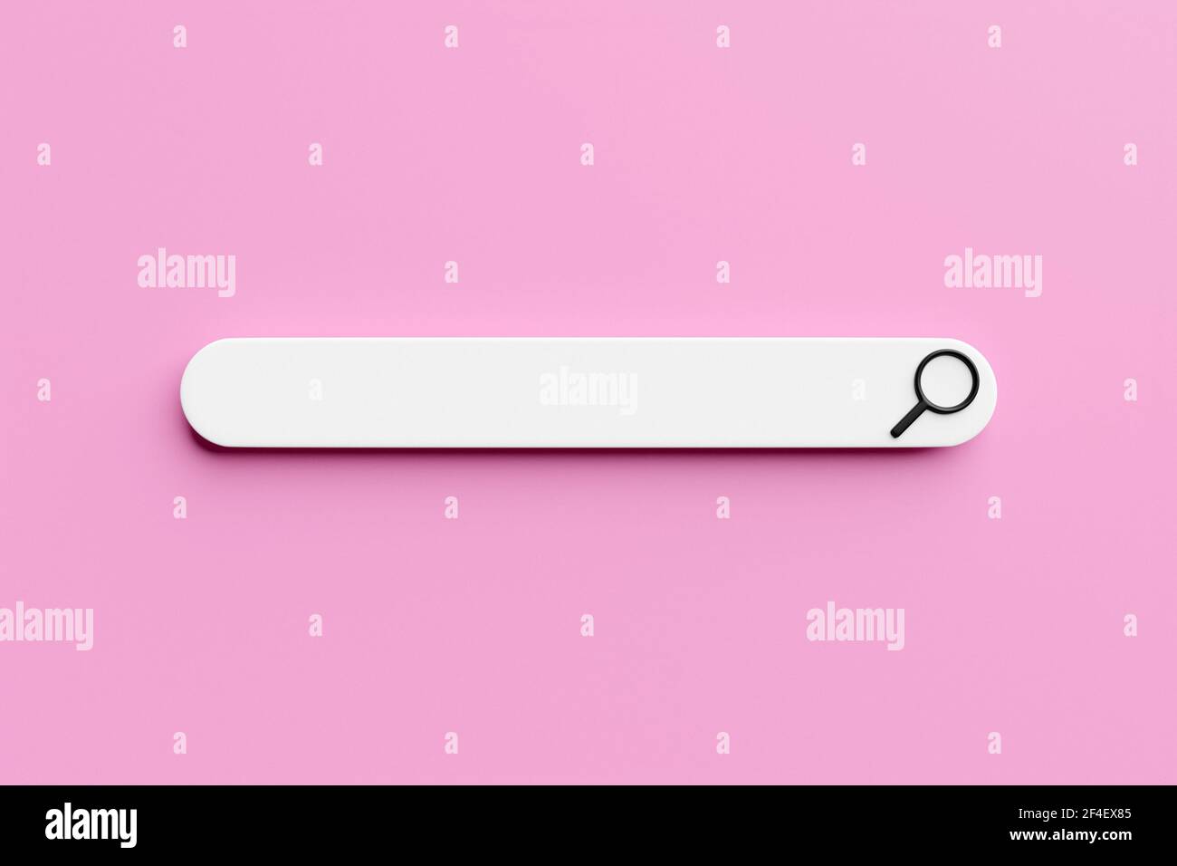 3d illustration of an internet search page on a pink background. Search ...
