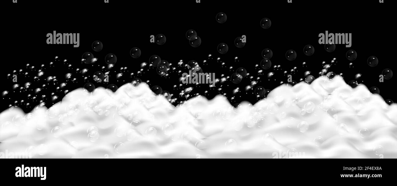 Sparkling shampoo and bath lather vector illustration Stock Vector ...