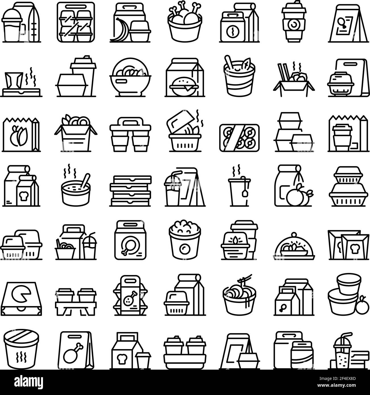 Takeaway food icon. Outline takeaway food vector icon for web design ...