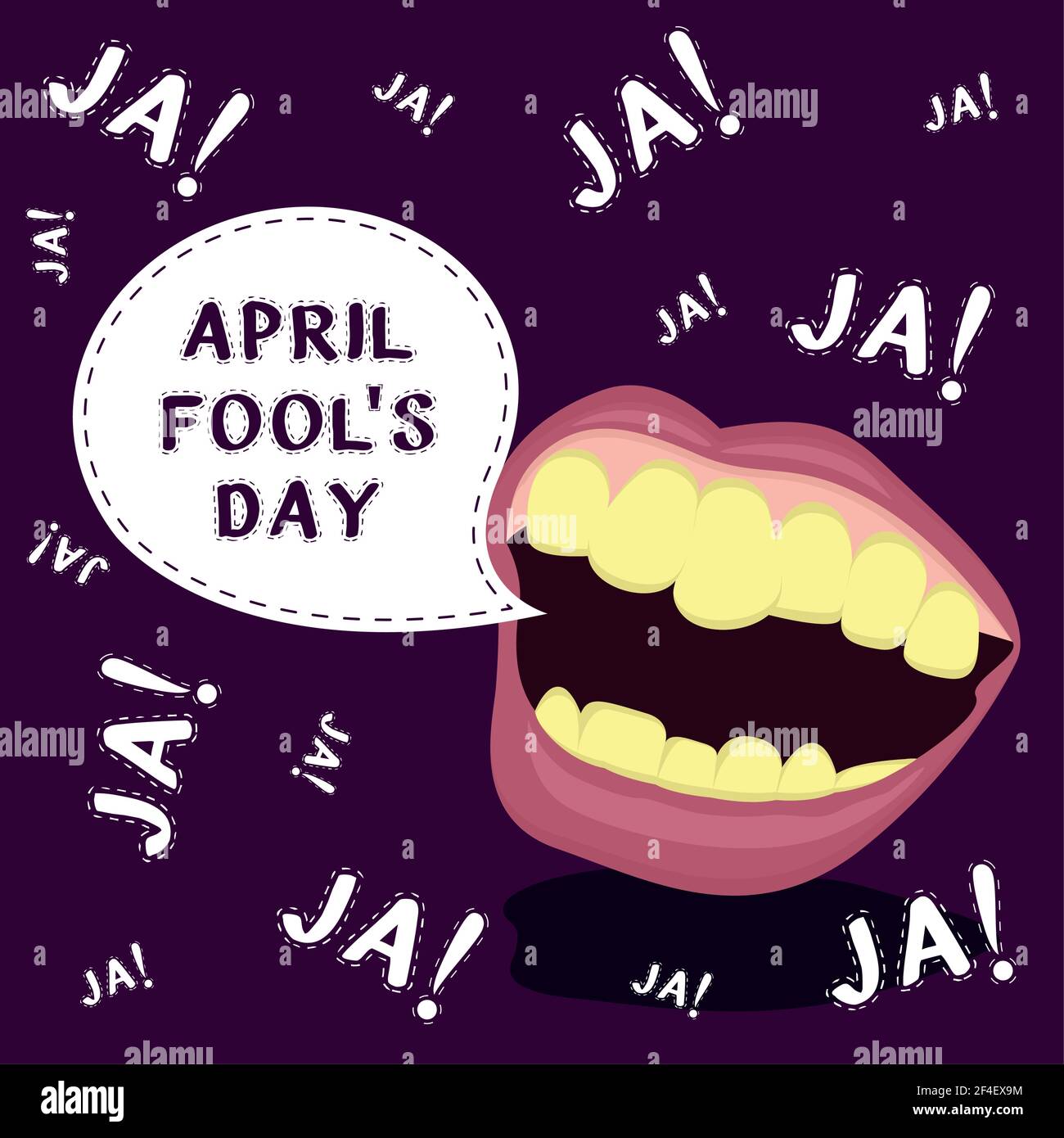 April fool day poster. Crazy funny mouth - Vector Stock Vector Image ...