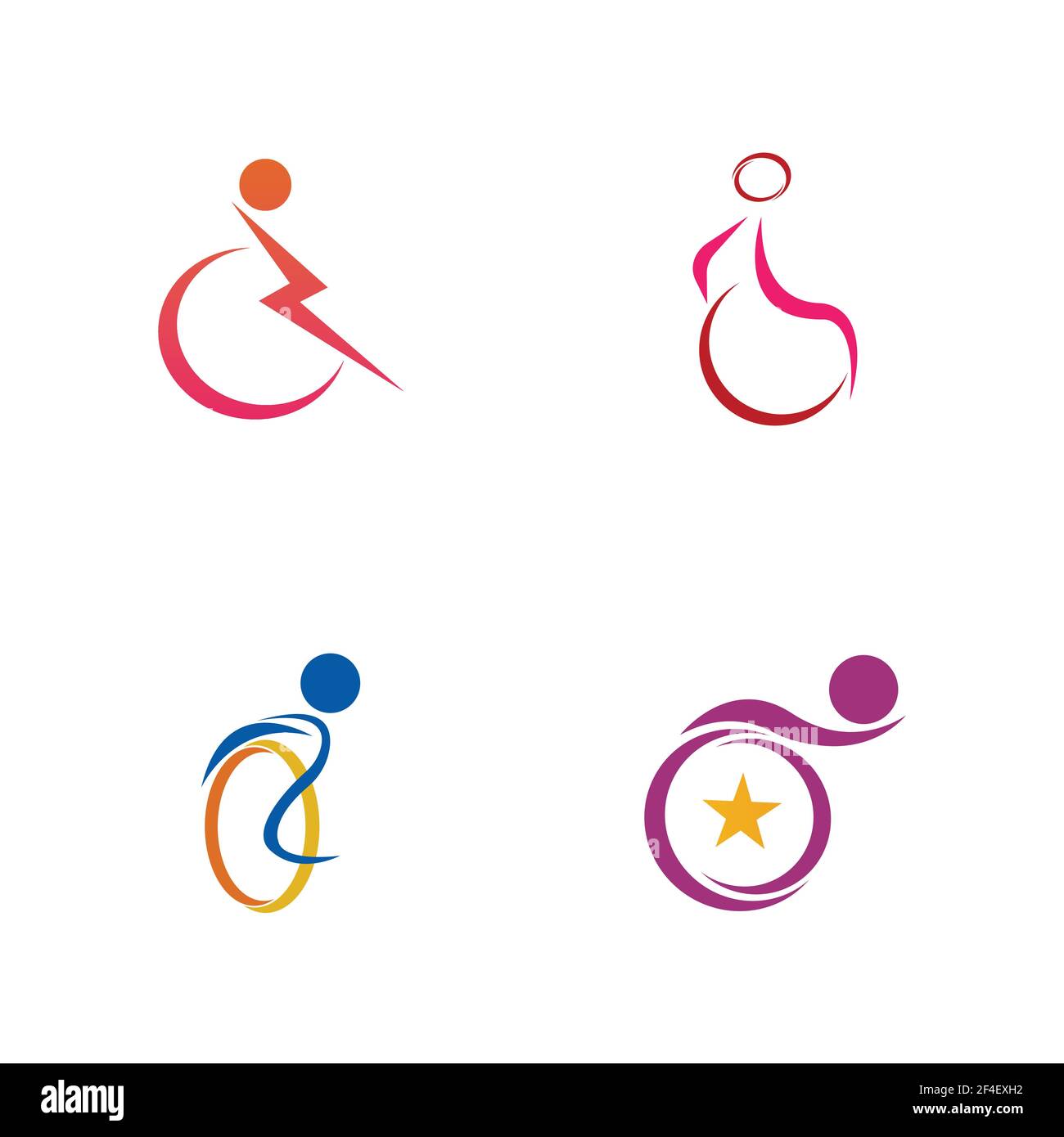 disability logo set vector illustration design template - vector Stock ...