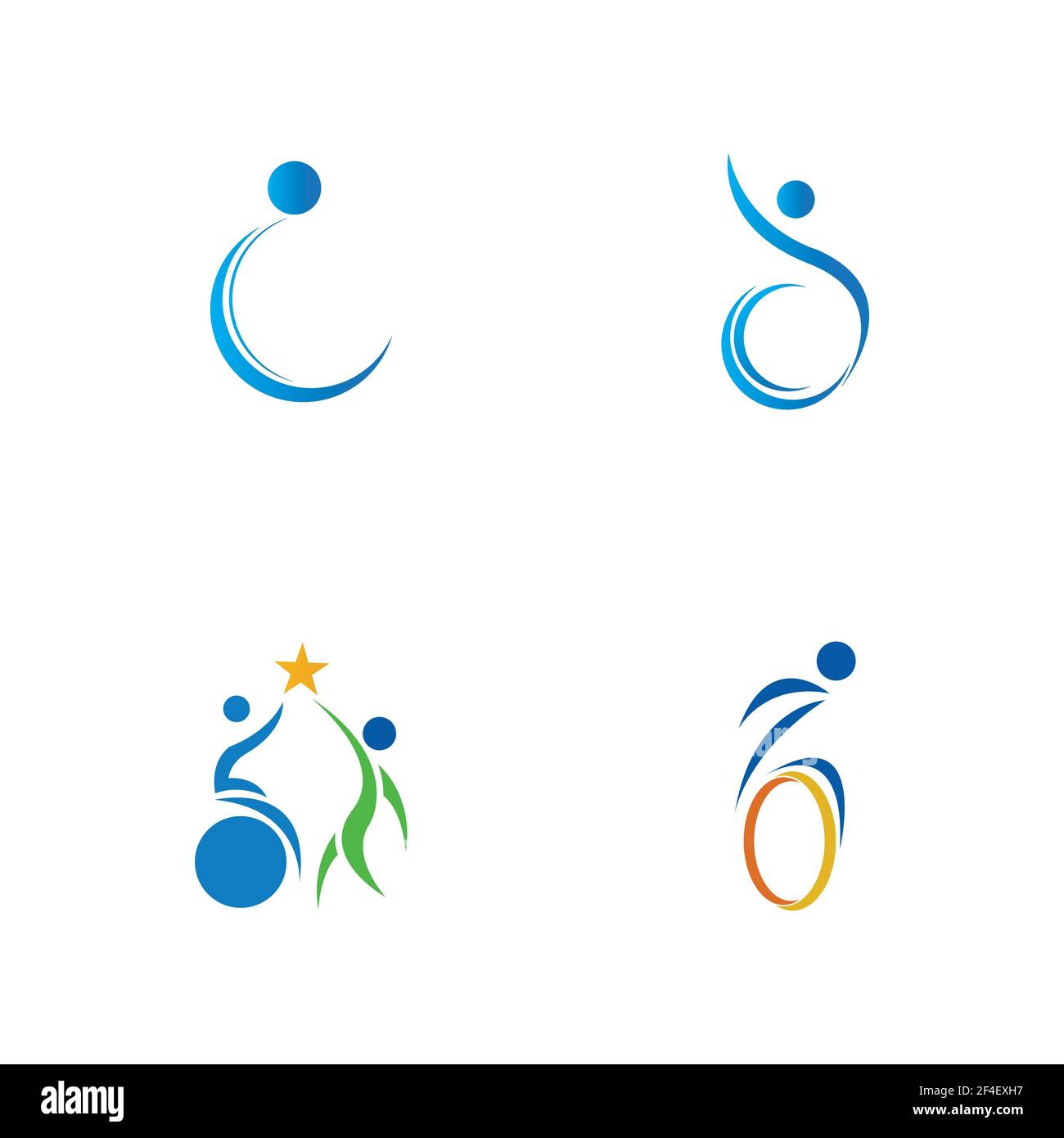disability logo set vector illustration design template - vector Stock ...