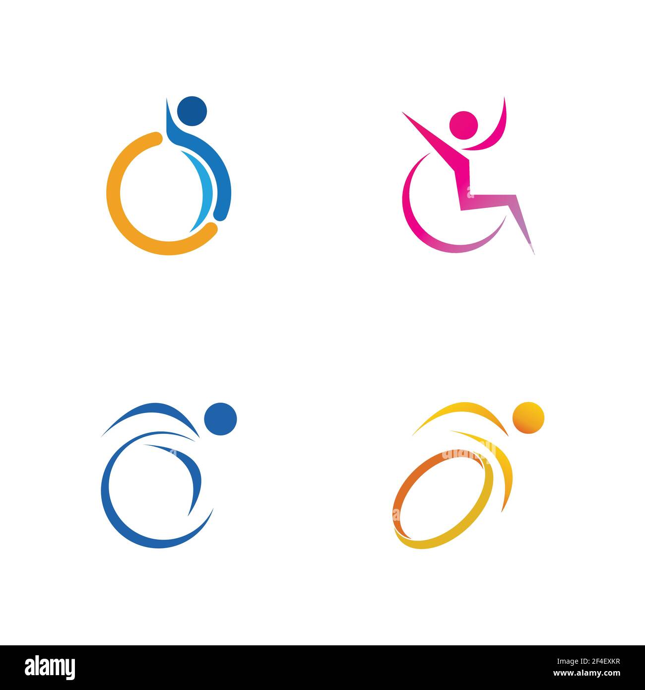 disability logo set vector illustration design template - vector Stock ...