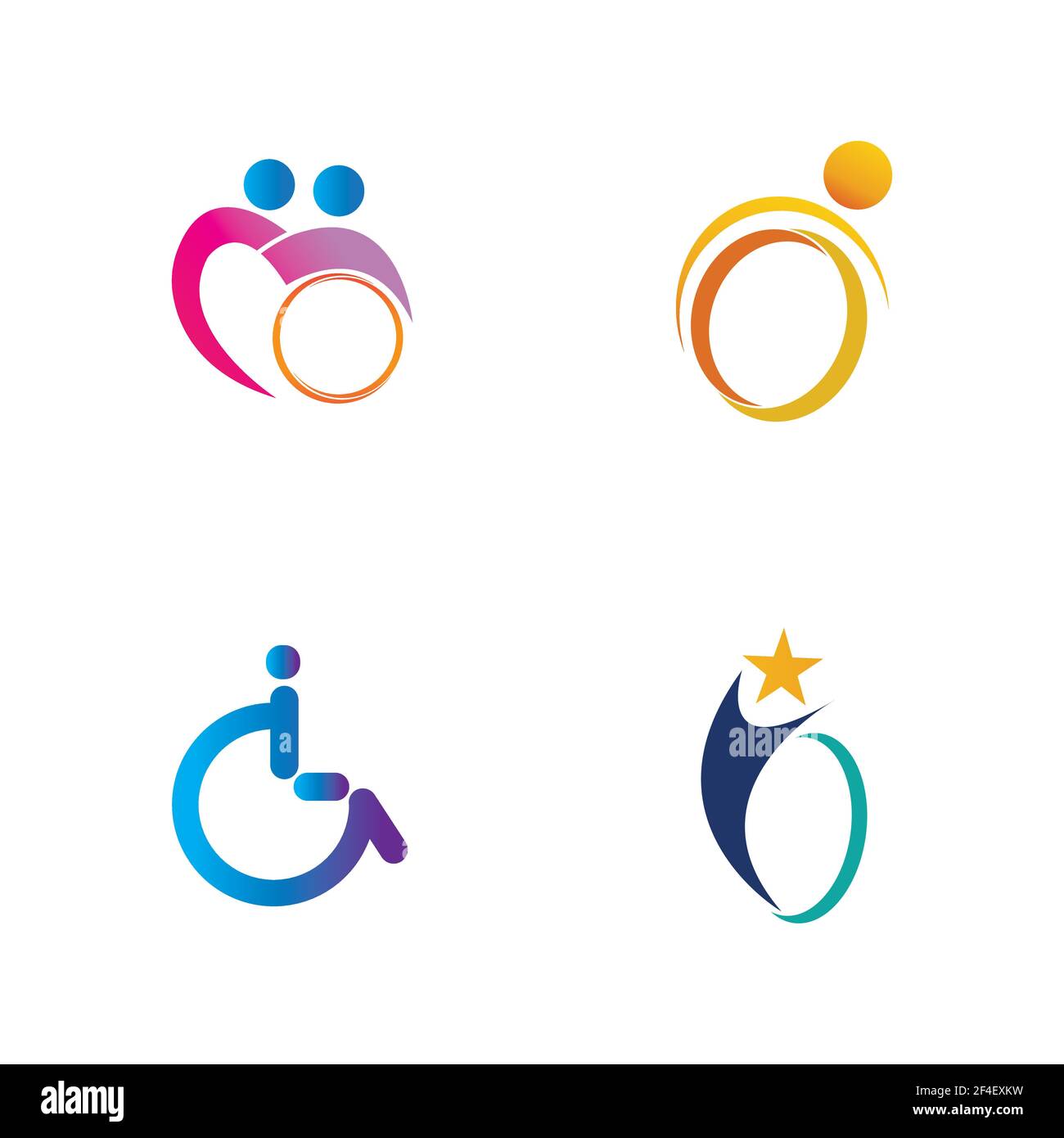 disability logo set vector illustration design template - vector Stock ...