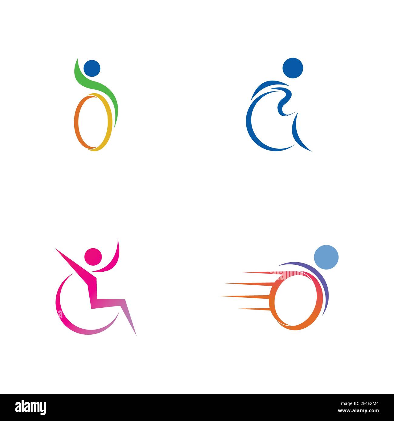 disability logo set vector illustration design template - vector Stock ...