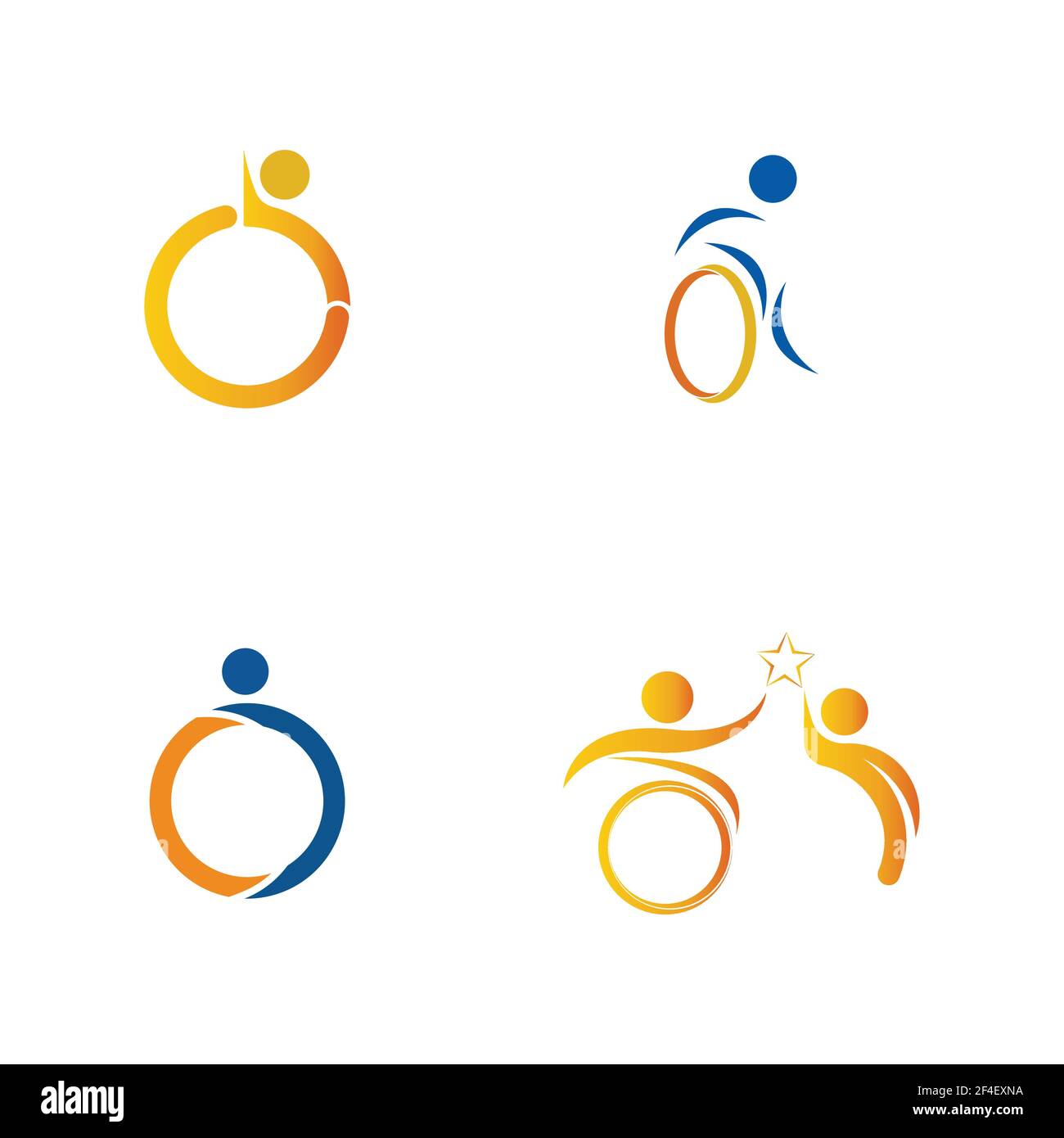 disability logo set vector illustration design template - vector Stock ...