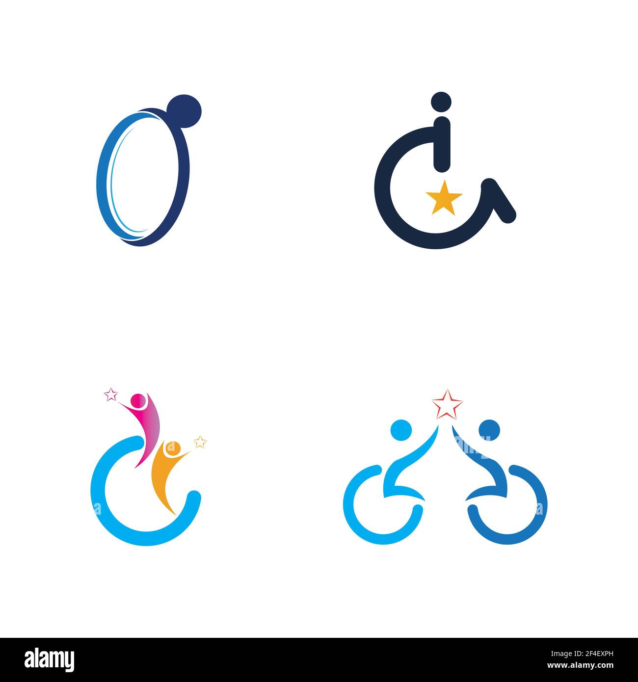 disability logo set vector illustration design template - vector Stock ...
