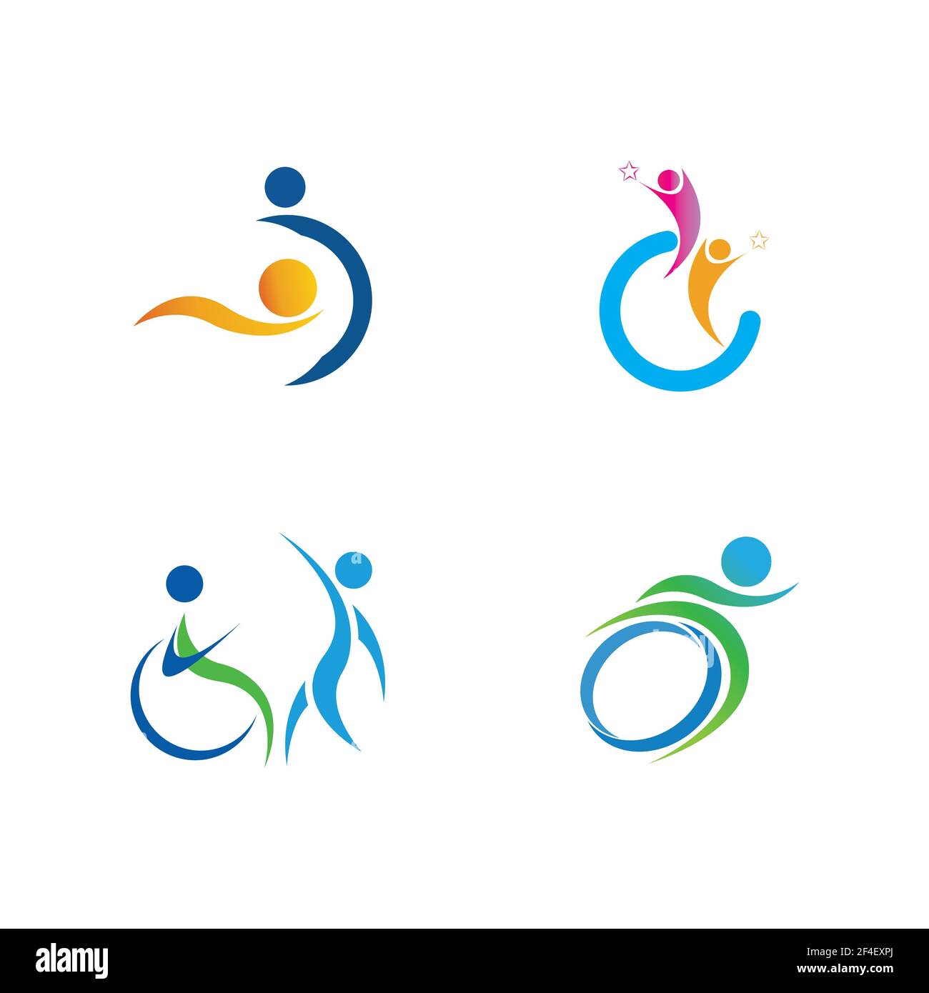 disability logo set vector illustration design template - vector Stock ...