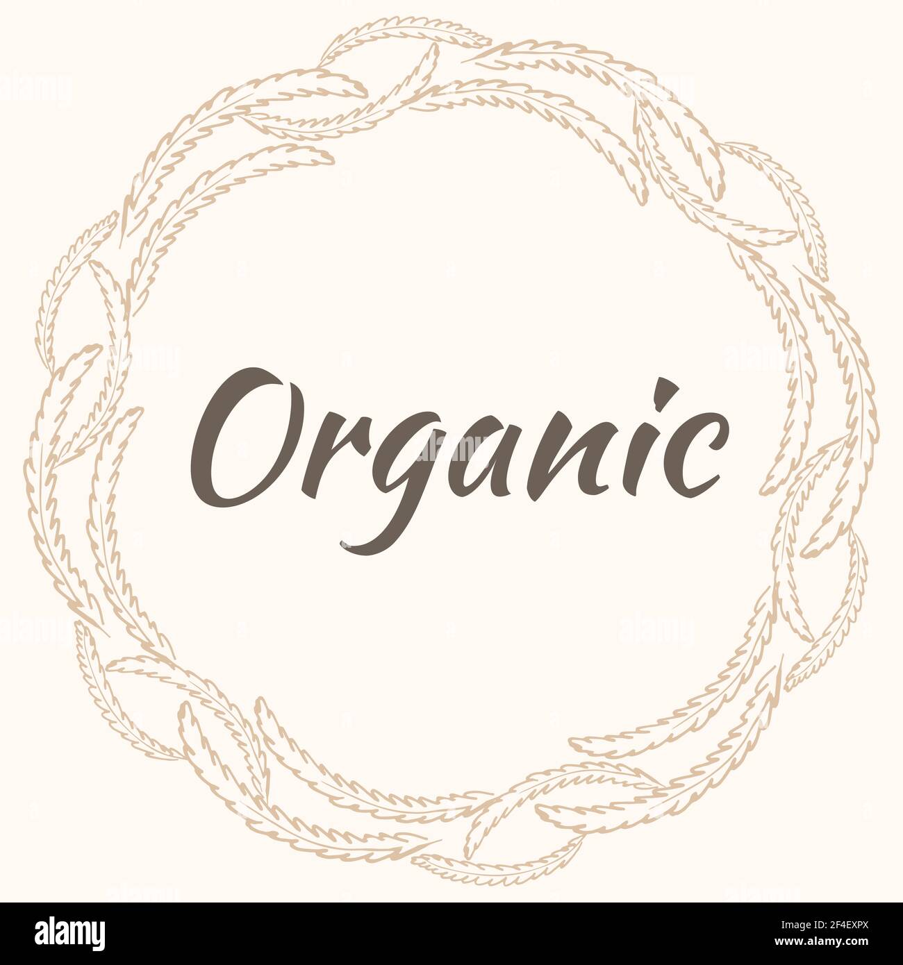 Round frame with spikelets of wheat. Spikelets of grain in a circle ...