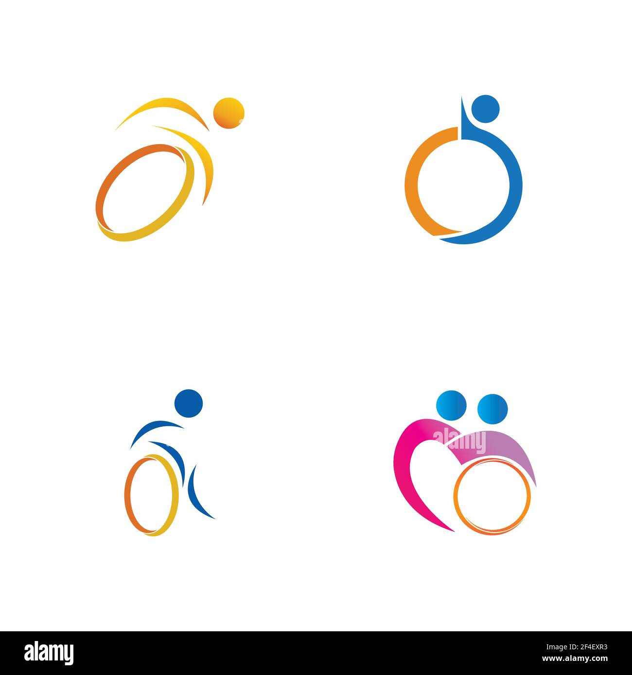 disability logo set vector illustration design template - vector Stock ...