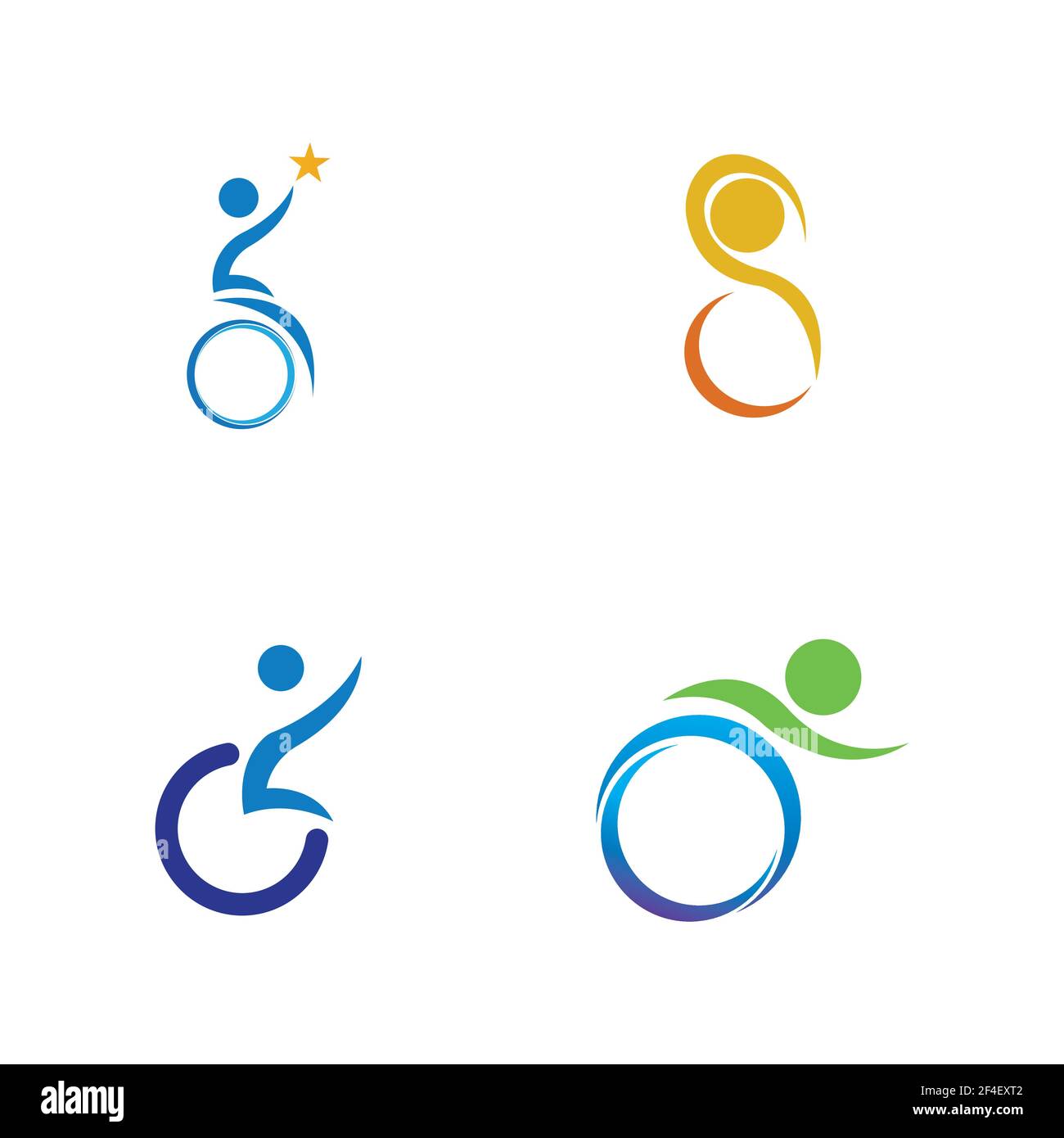 disability logo set vector illustration design template - vector Stock ...