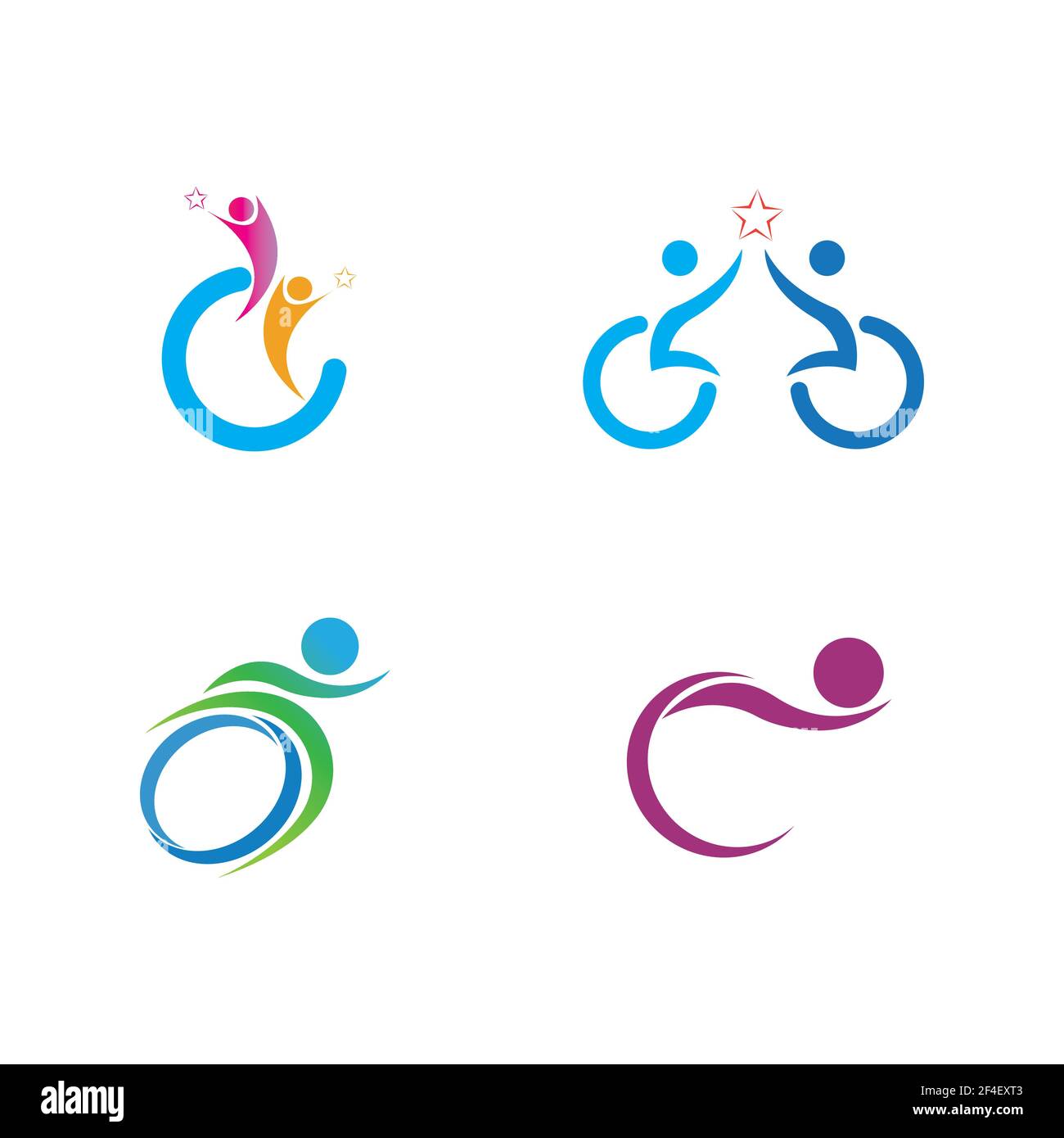 disability logo set vector illustration design template - vector Stock ...