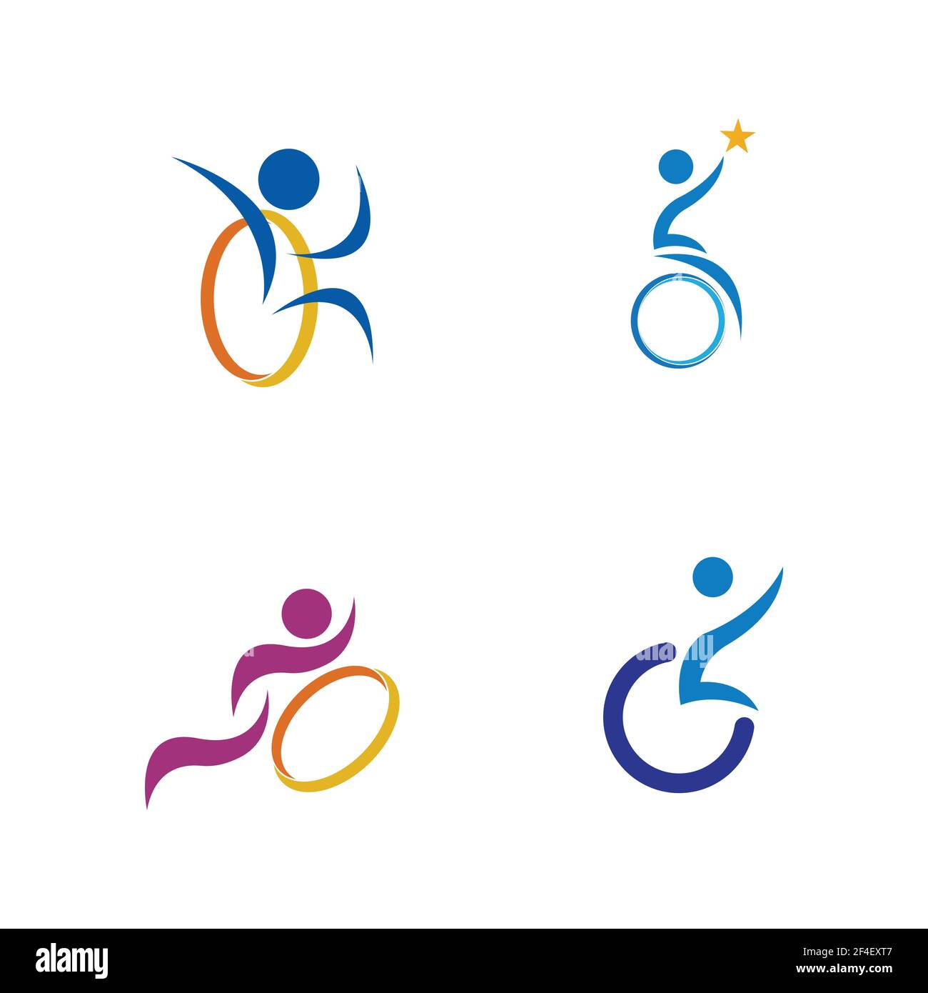 disability logo set vector illustration design template - vector Stock ...