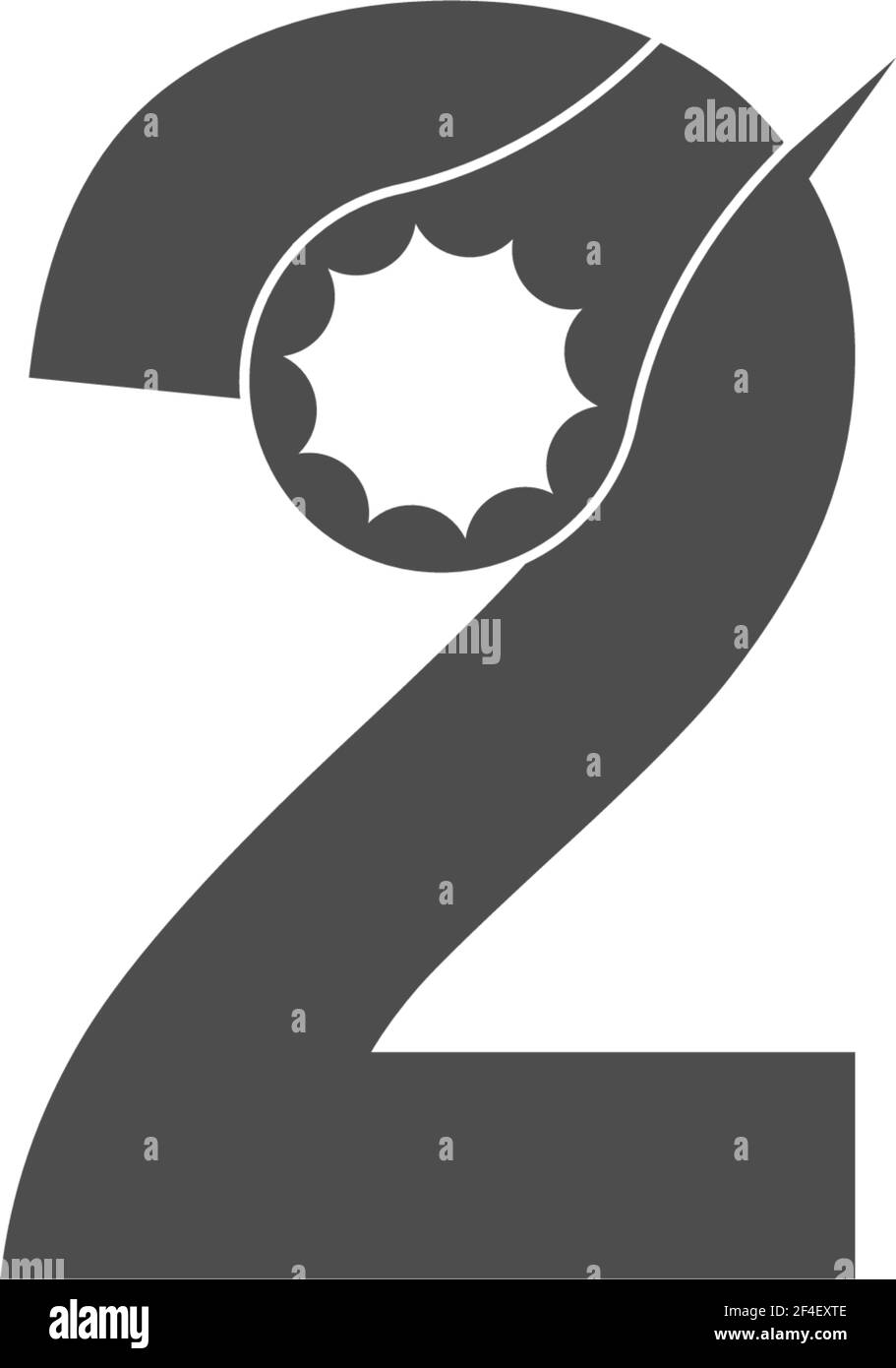 Number 2 logo icon with wrench design vector illustration Stock Vector ...