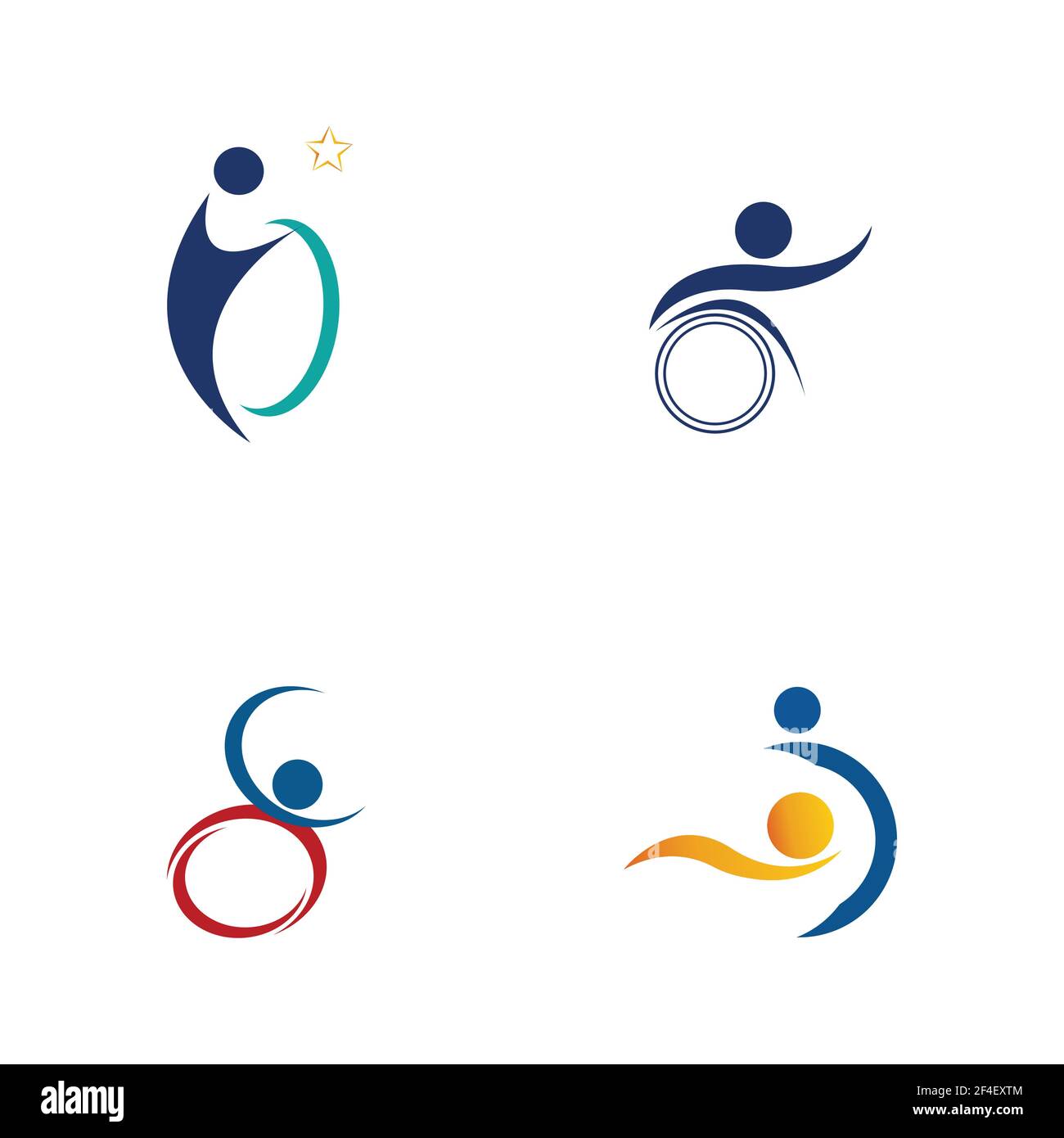 disability logo set vector illustration design template - vector Stock ...