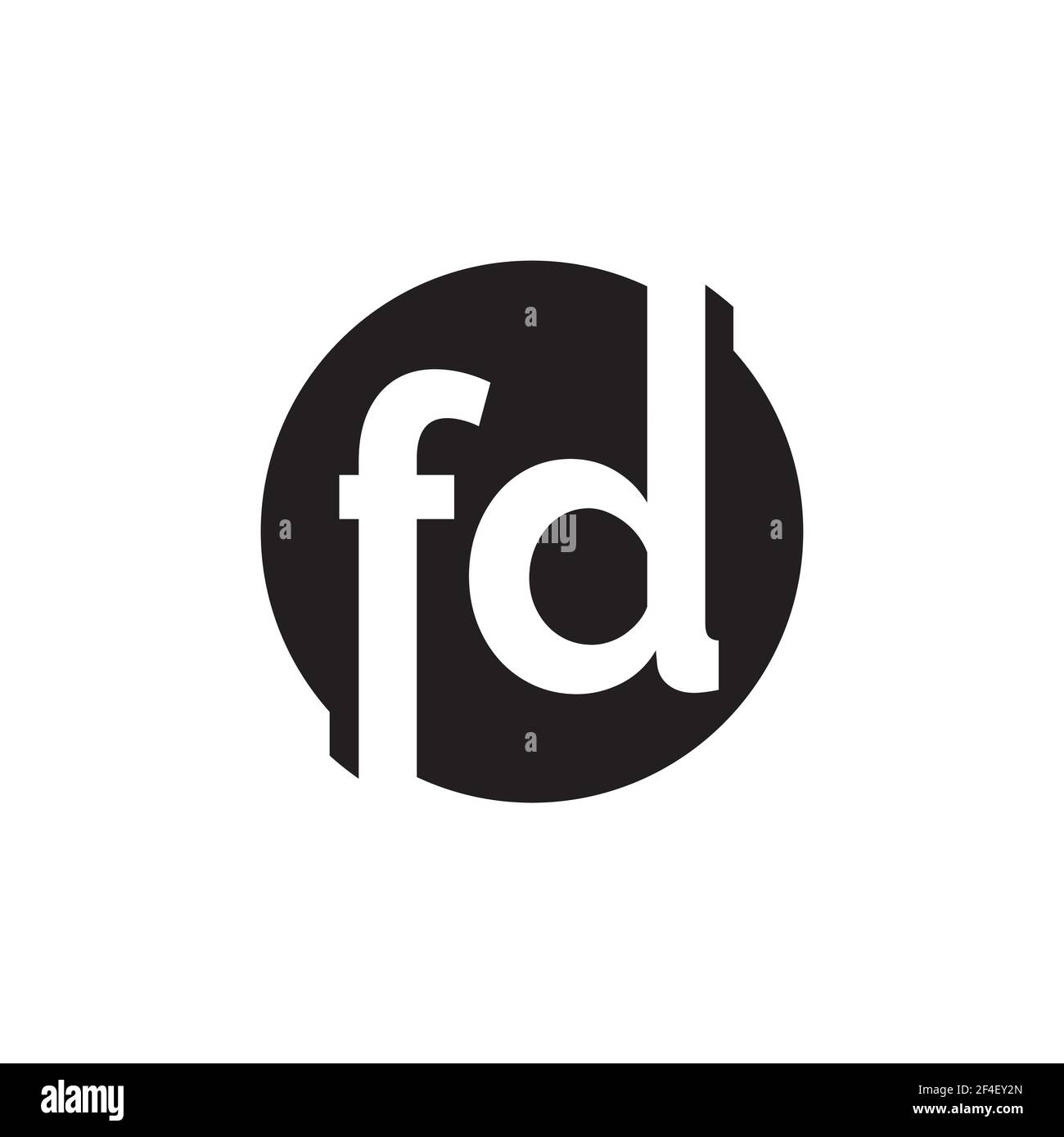 negative space technique letter F D logo. vector illustration Stock ...