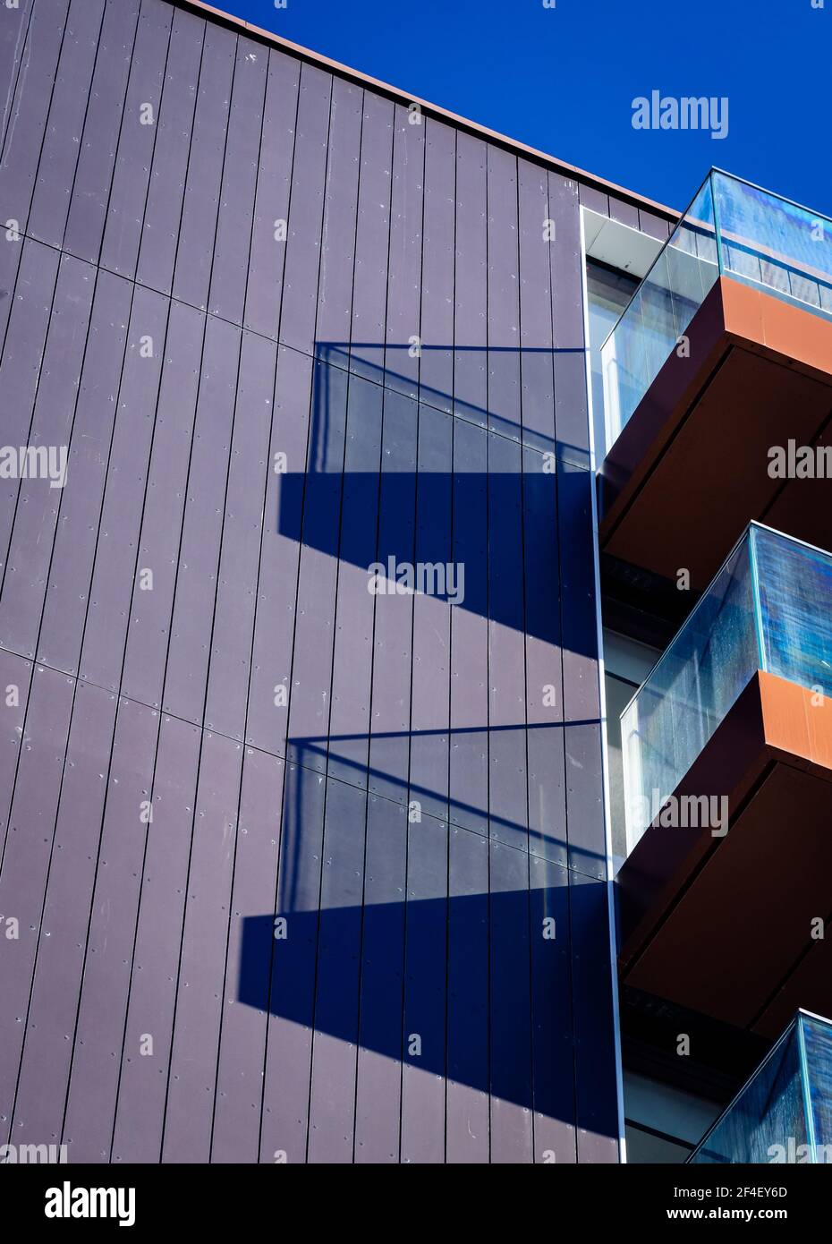 Details of balconies and shadows in a residential block Stock Photo - Alamy