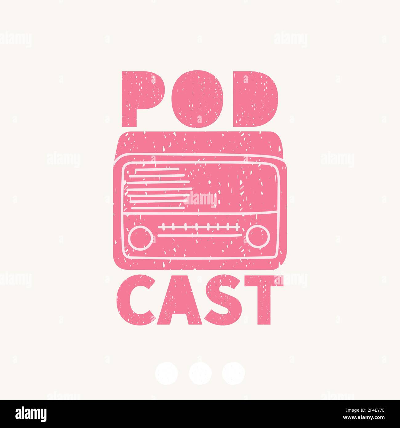 Retro radio and lettering podcast. Cover for a podcast show. Vector ...