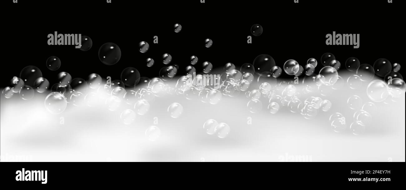 Sparkling shampoo and bath lather vector illustration Stock Vector ...