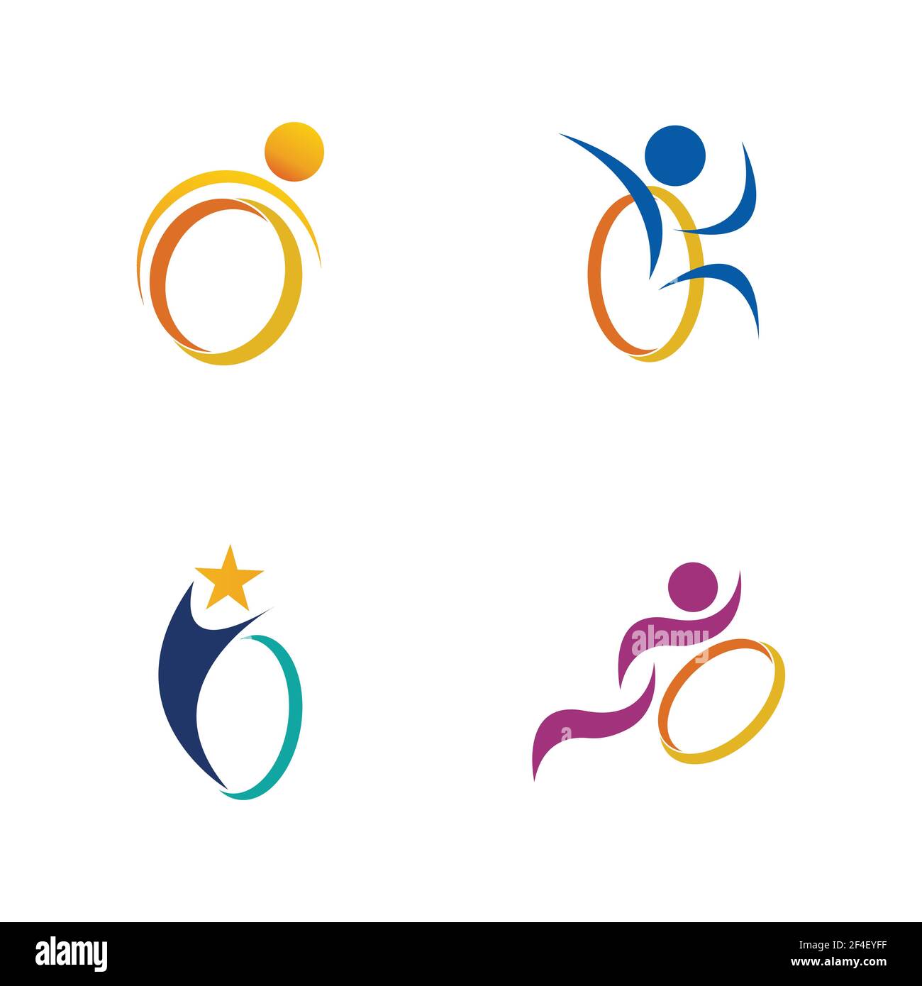 disability logo set vector illustration design template - vector Stock ...