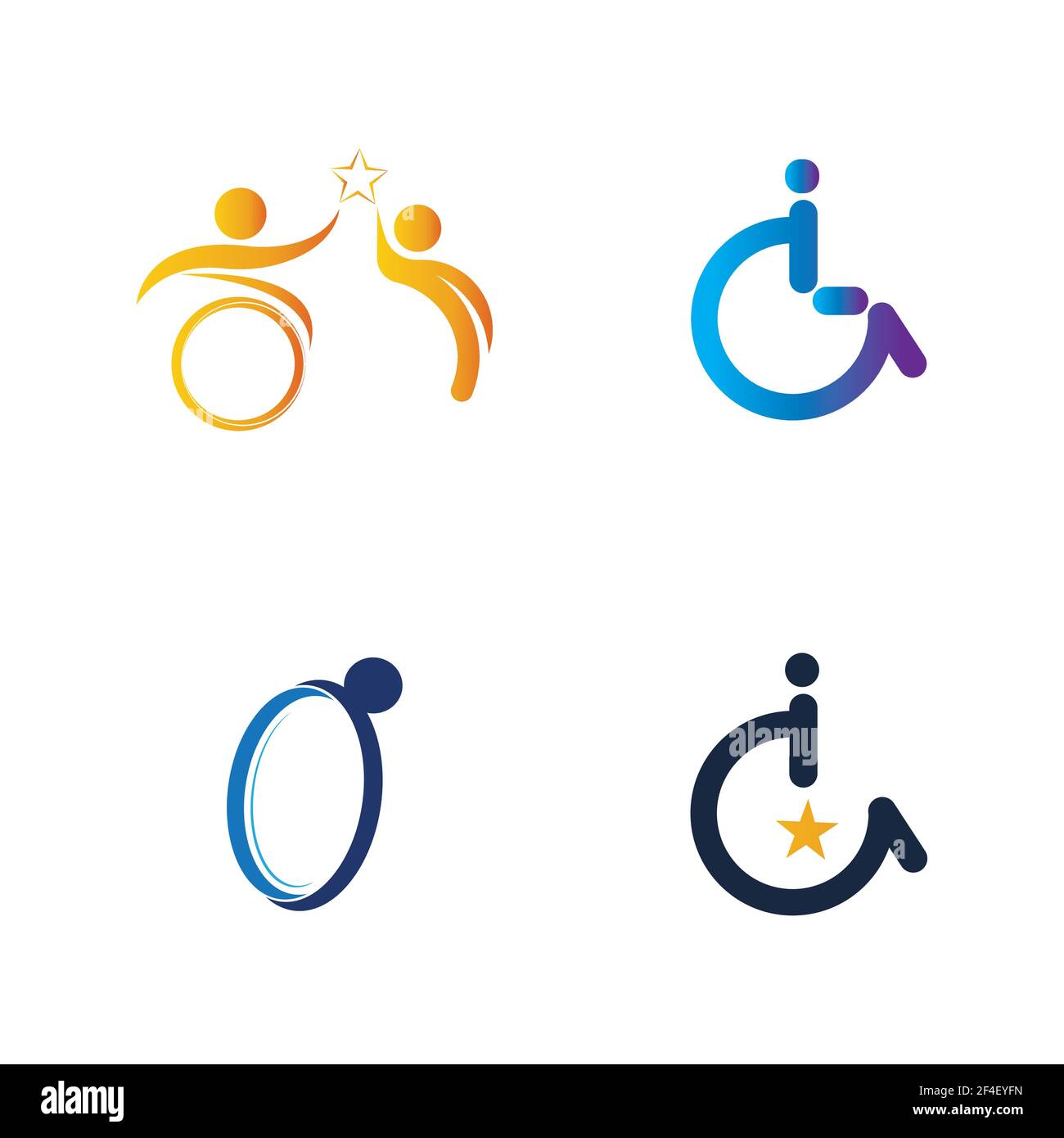 disability logo set vector illustration design template - vector Stock ...