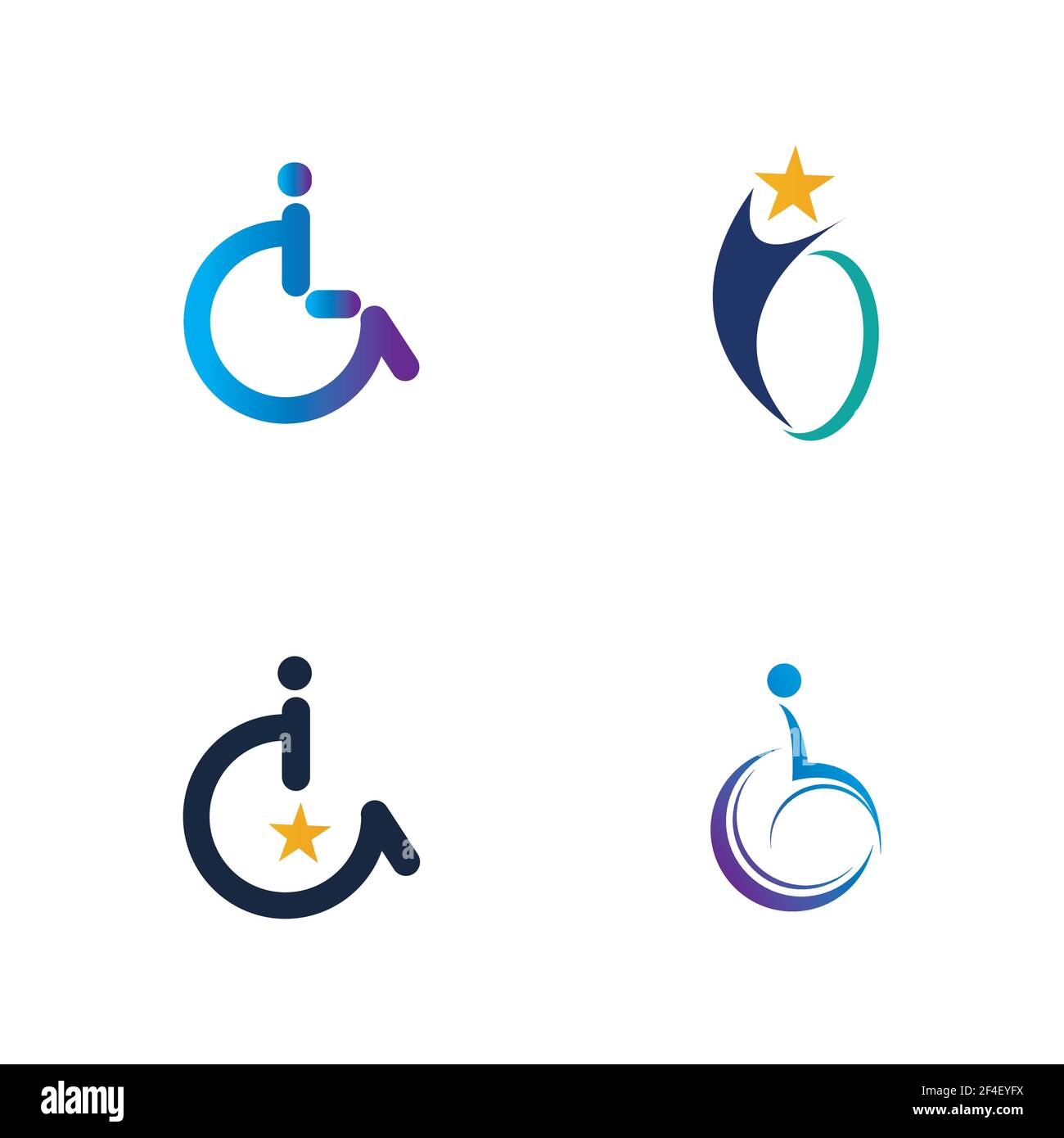 disability logo set vector illustration design template - vector Stock ...