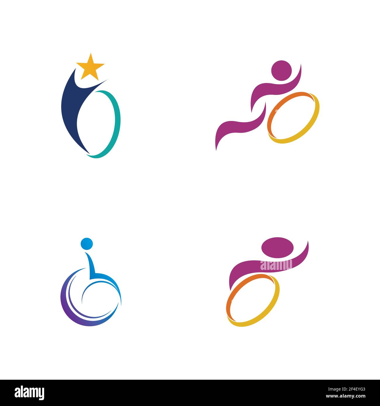 disability logo set vector illustration design template - vector Stock ...