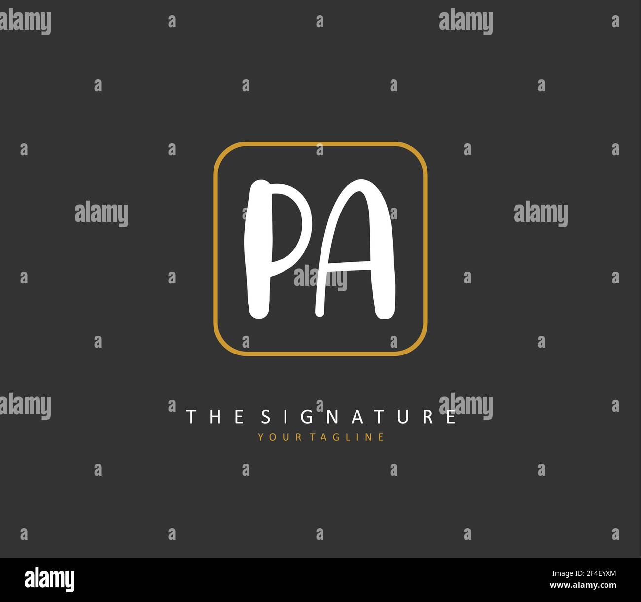 P A PA Initial letter handwriting and signature logo. A concept ...