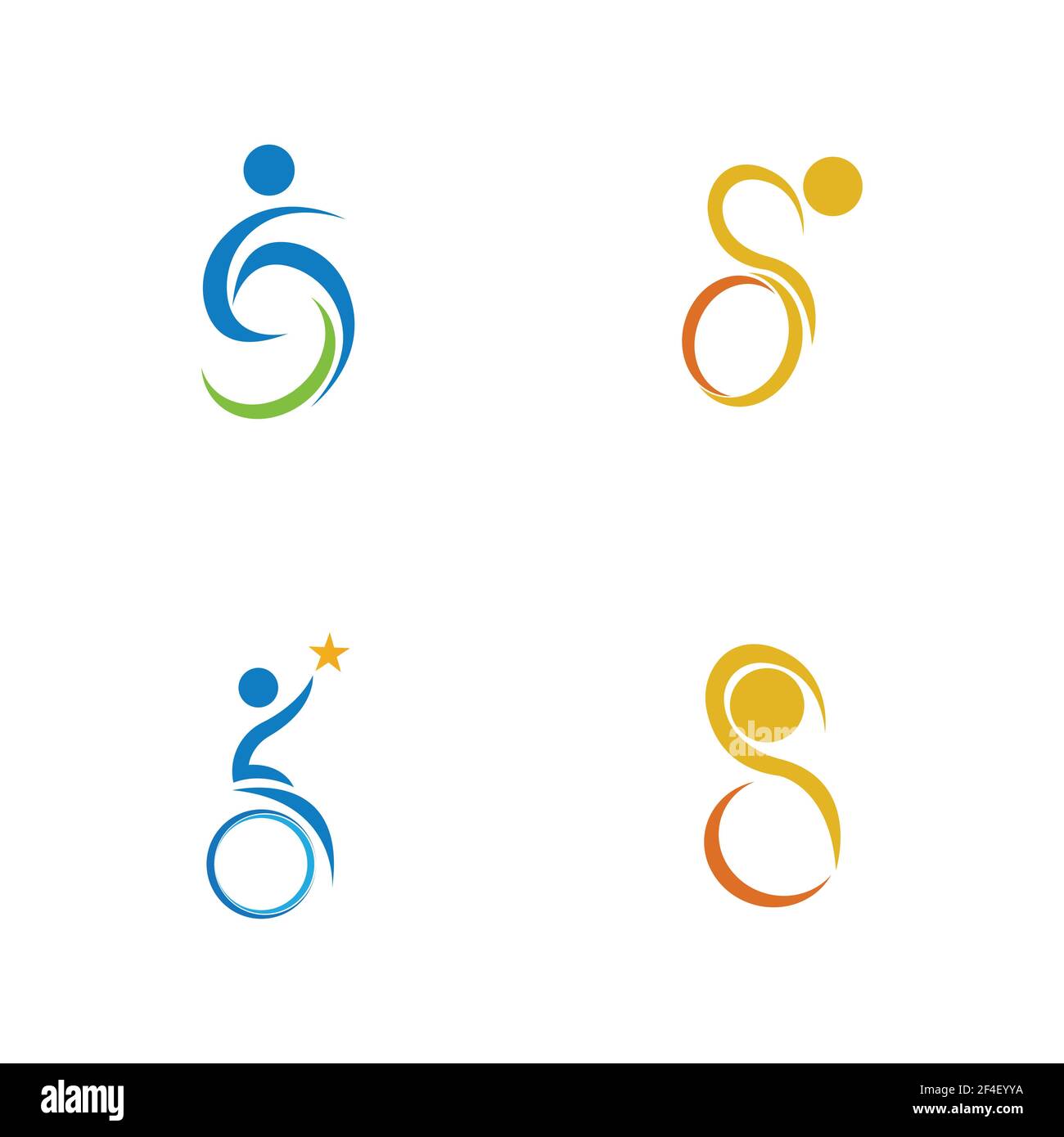 disability logo set vector illustration design template - vector Stock ...