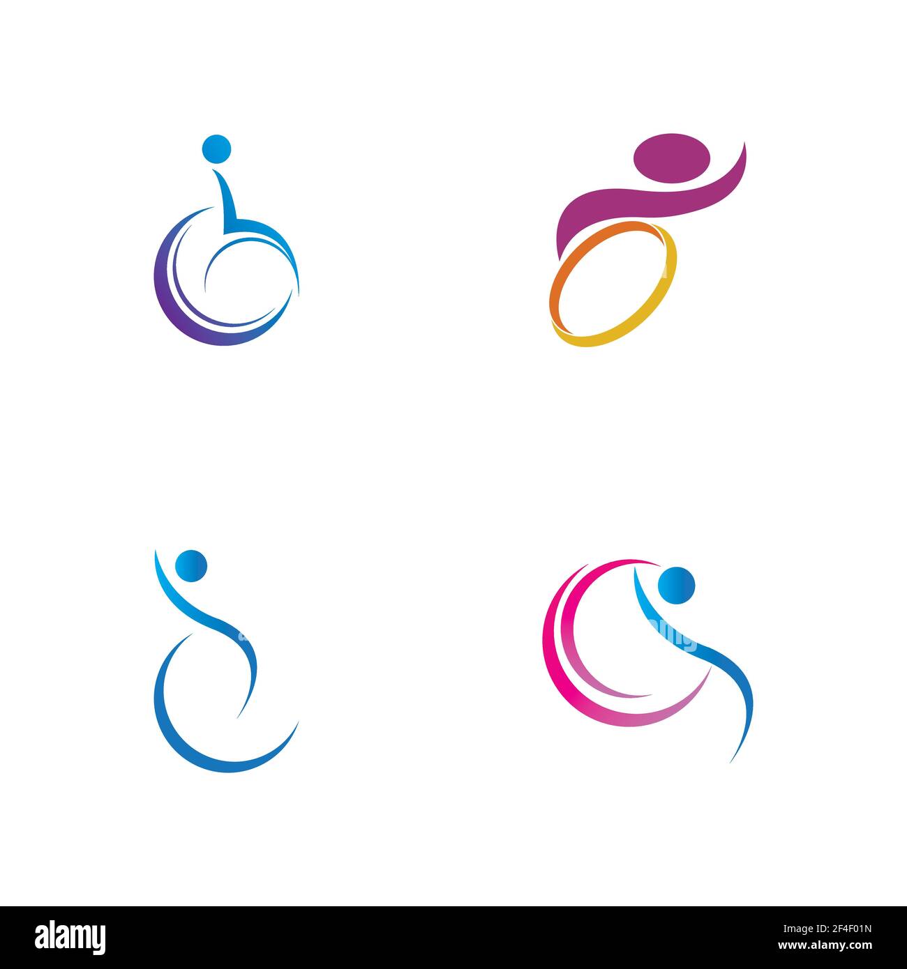 disability logo set vector illustration design template - vector Stock ...