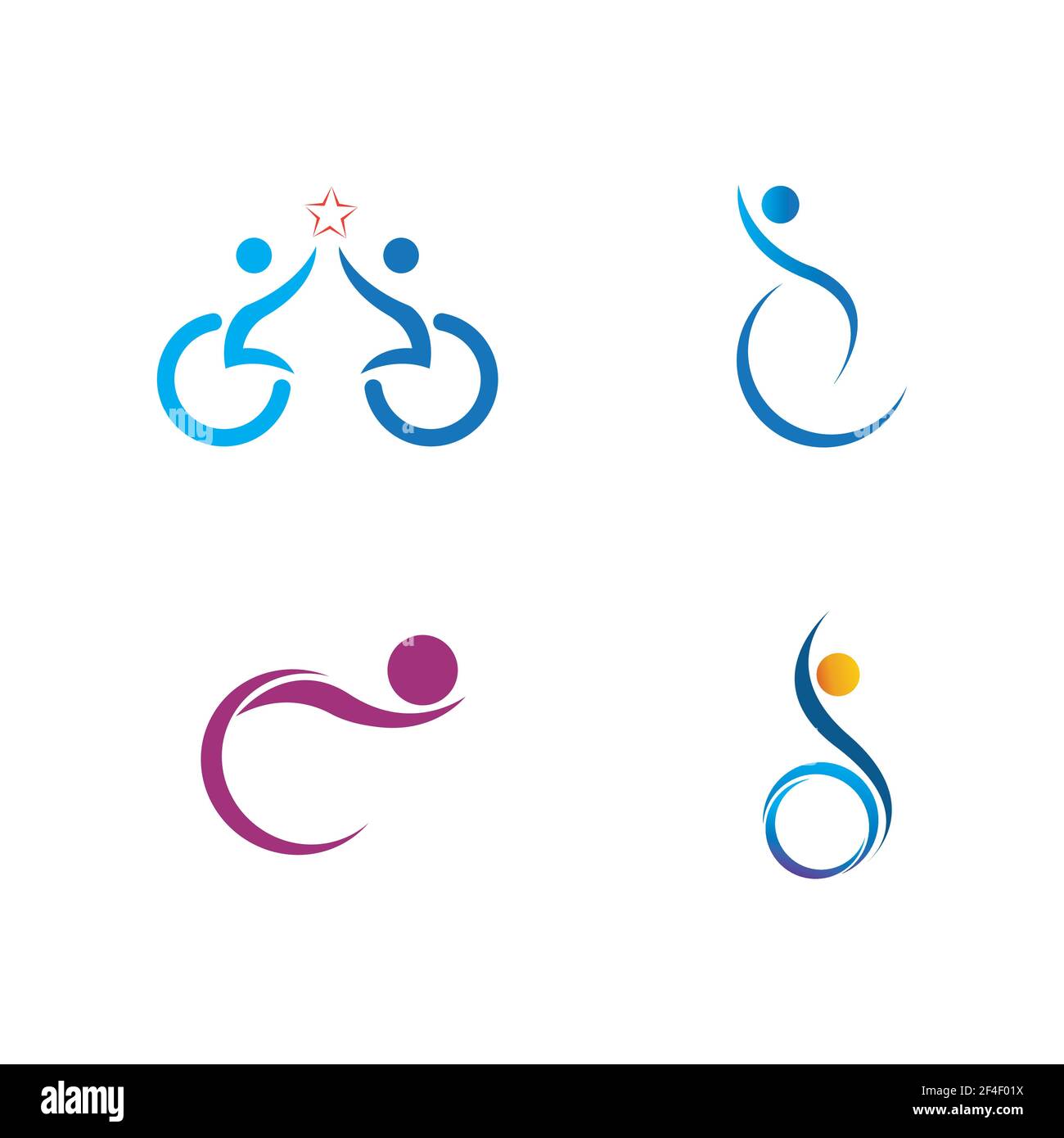 disability logo set vector illustration design template - vector Stock ...