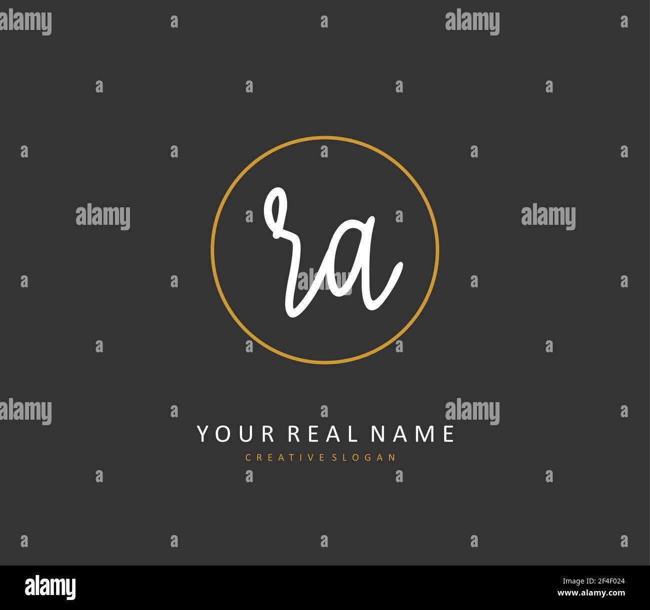 R A RA Initial letter handwriting and signature logo. A concept ...