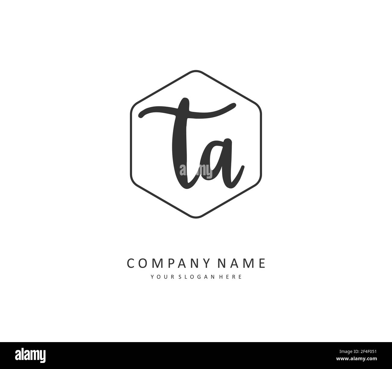 T A TA Initial letter handwriting and signature logo. A concept ...
