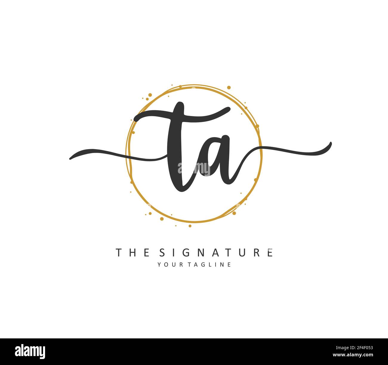 T A TA Initial letter handwriting and signature logo. A concept ...