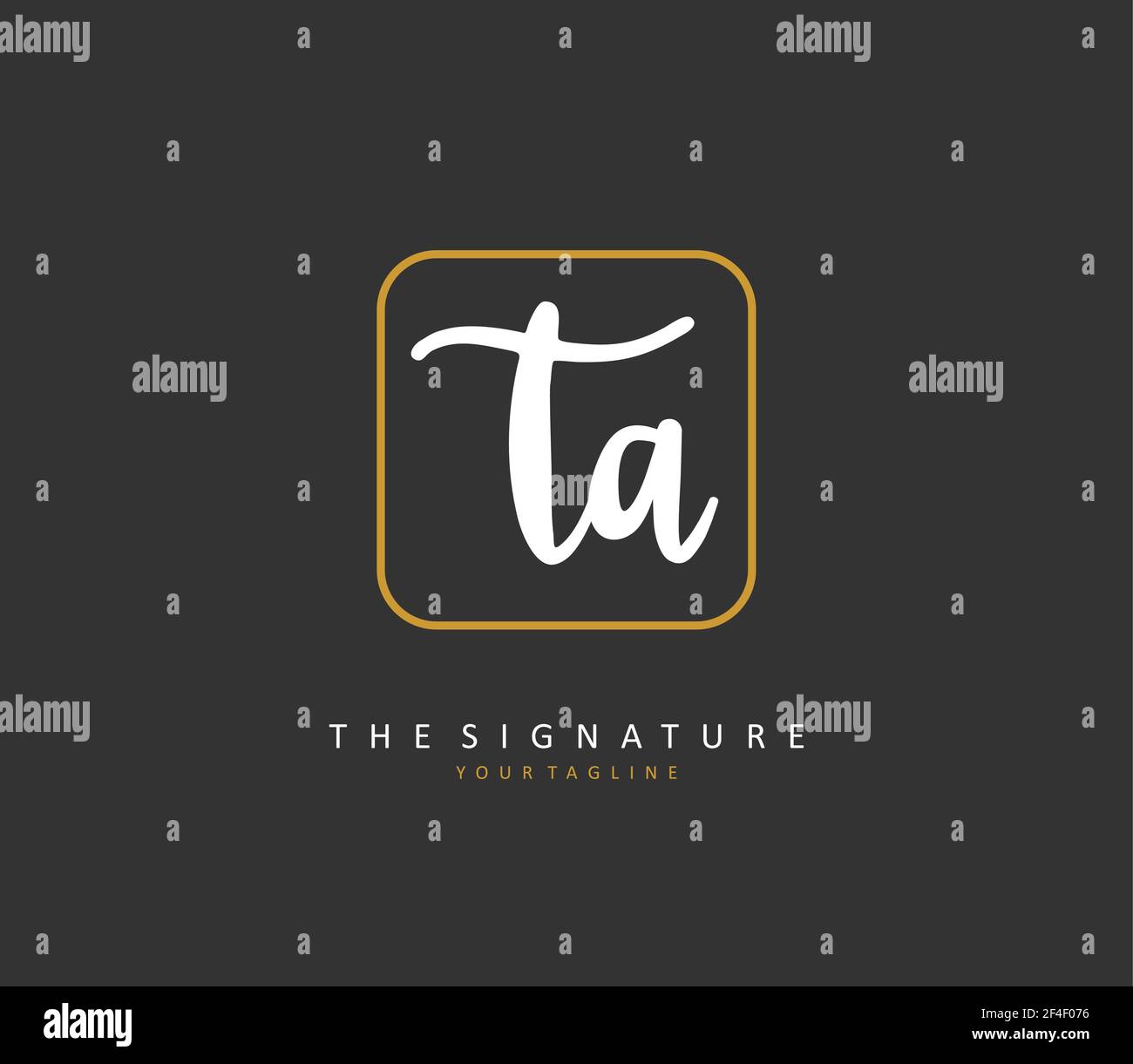 T A TA Initial letter handwriting and signature logo. A concept ...