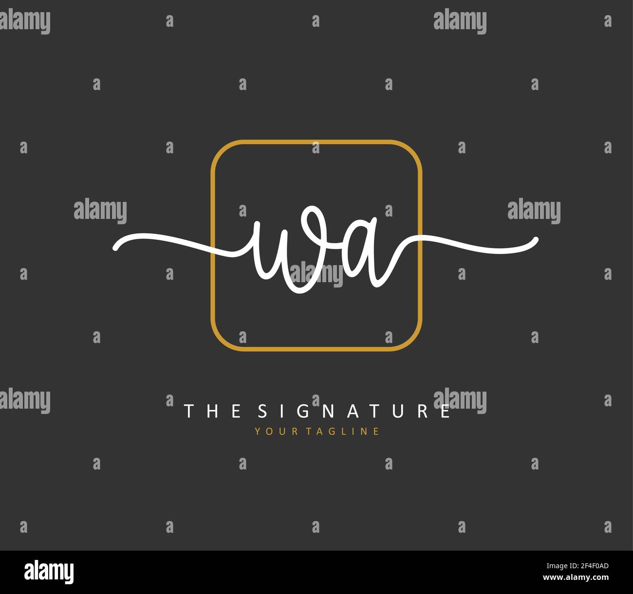 W A WA Initial letter handwriting and signature logo. A concept ...