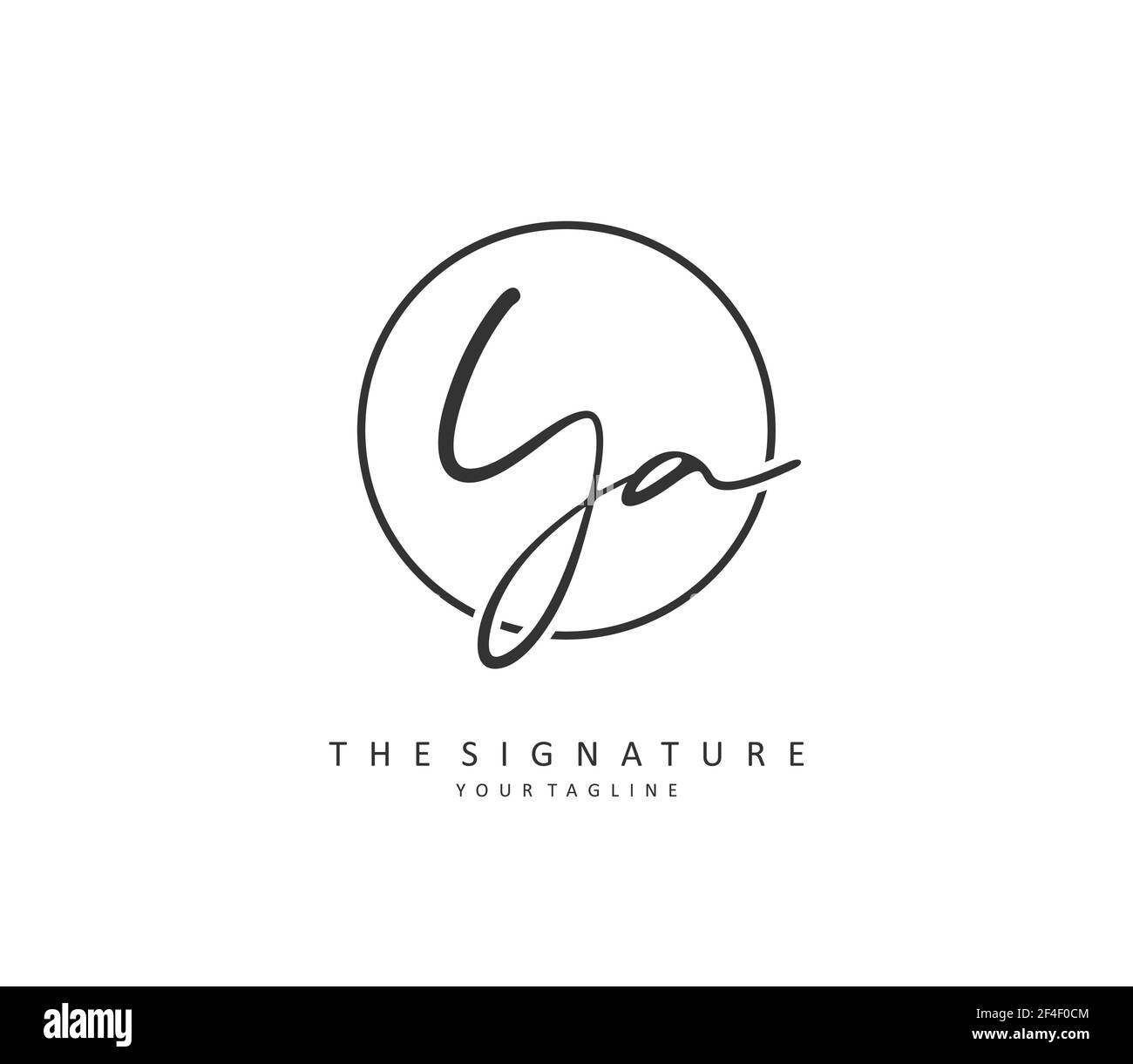 YA Initial letter handwriting and signature logo. A concept handwriting ...