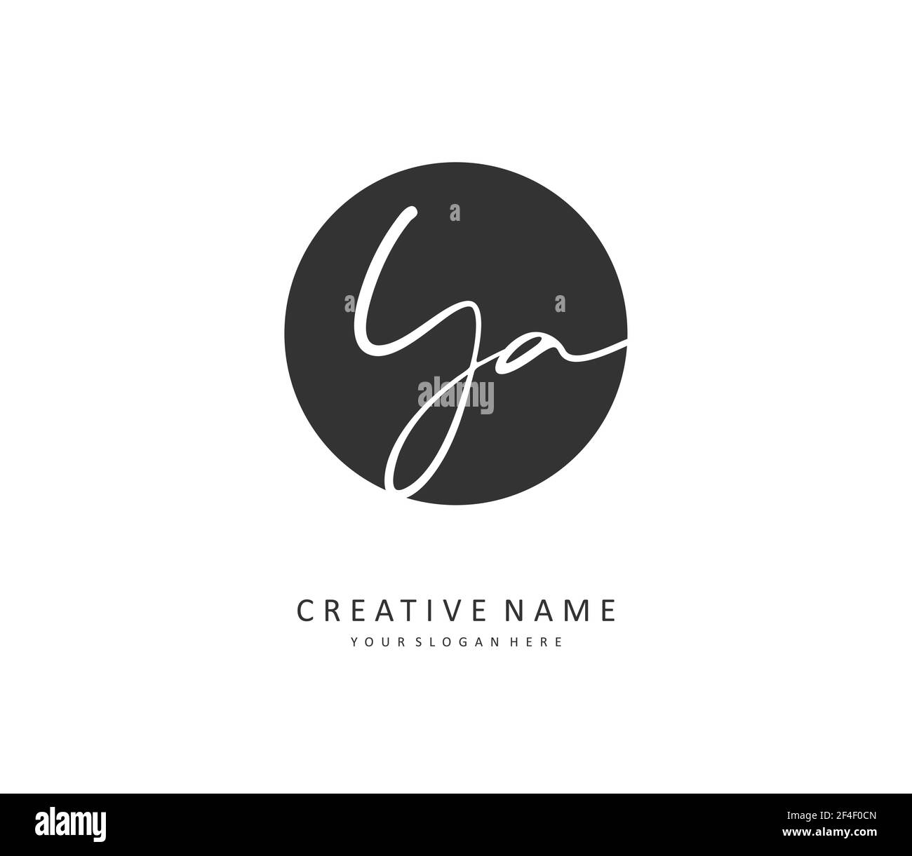 YA Initial letter handwriting and signature logo. A concept handwriting ...