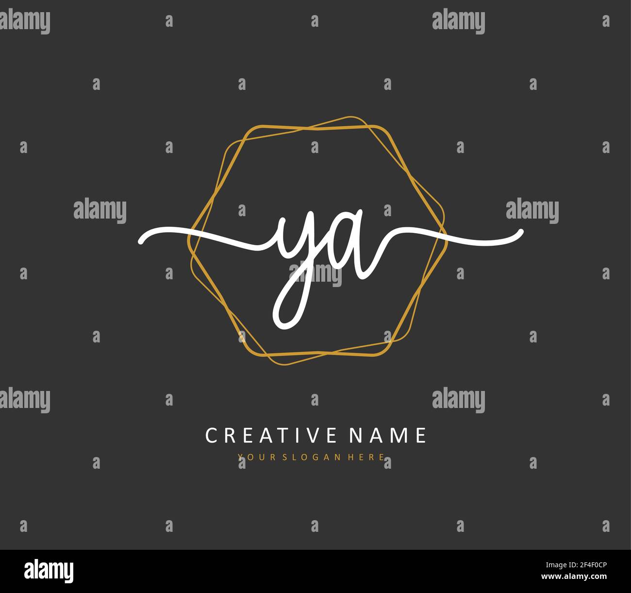 YA Initial letter handwriting and signature logo. A concept handwriting ...