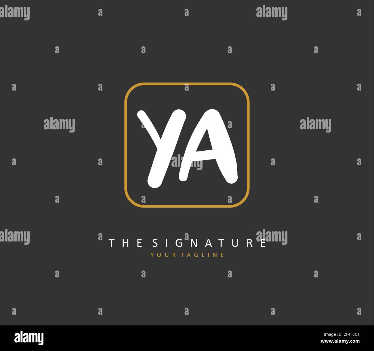 YA Initial letter handwriting and signature logo. A concept handwriting ...
