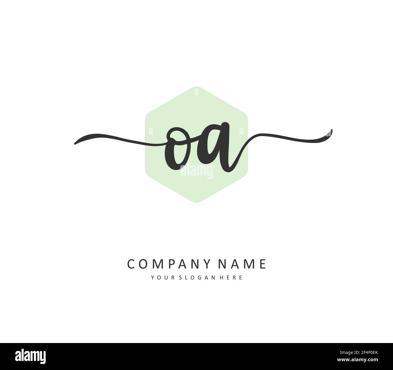 O A OA Initial letter handwriting and signature logo. A concept ...