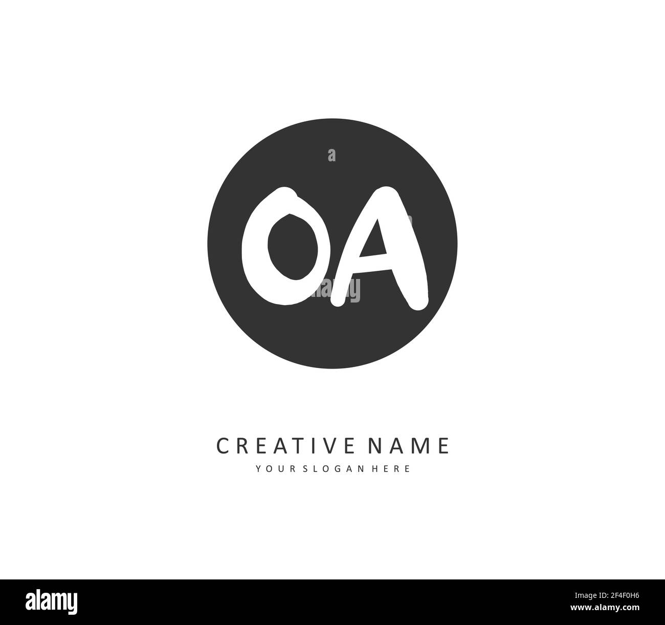 O A OA Initial letter handwriting and signature logo. A concept ...