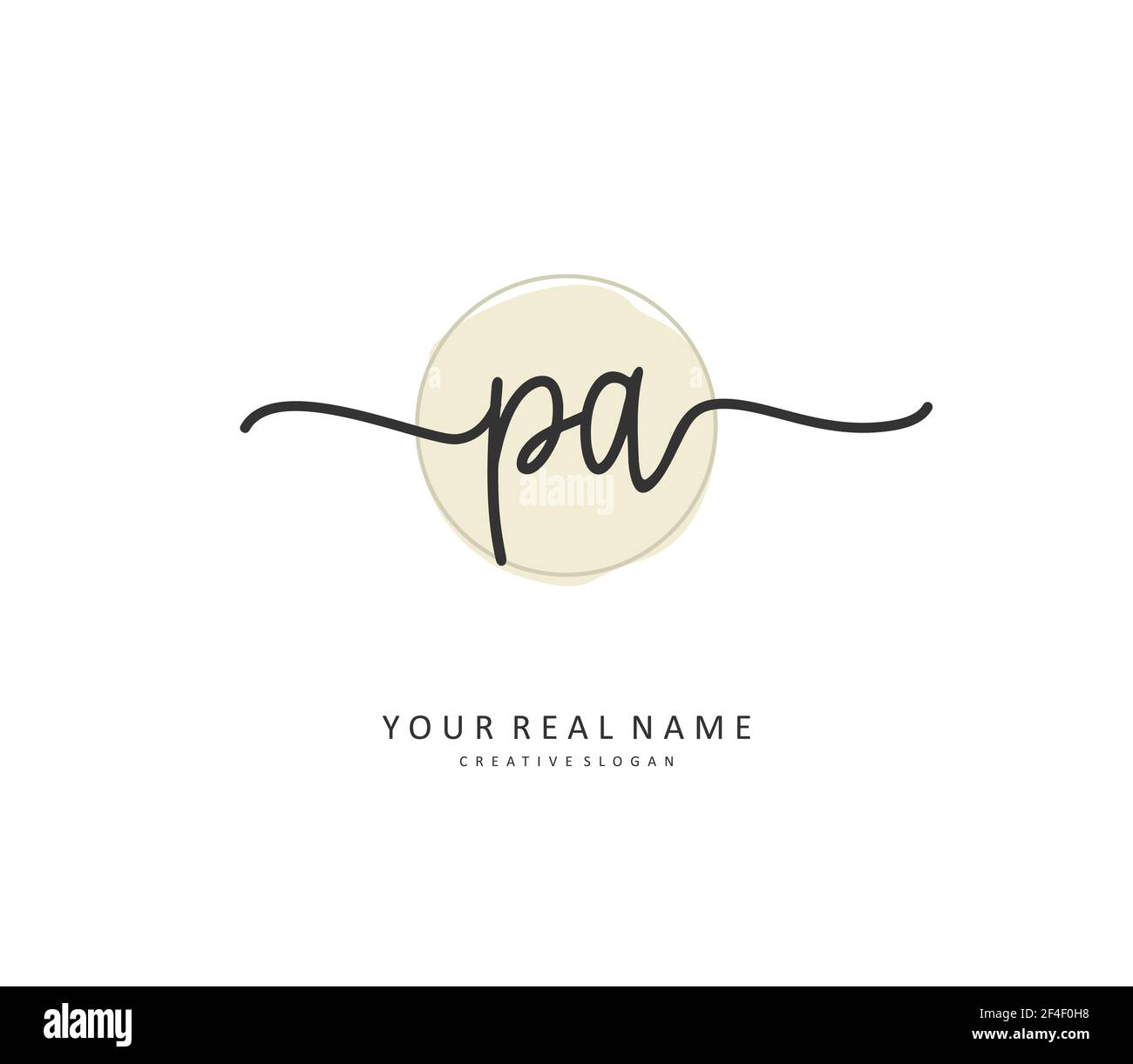 P A PA Initial letter handwriting and signature logo. A concept ...