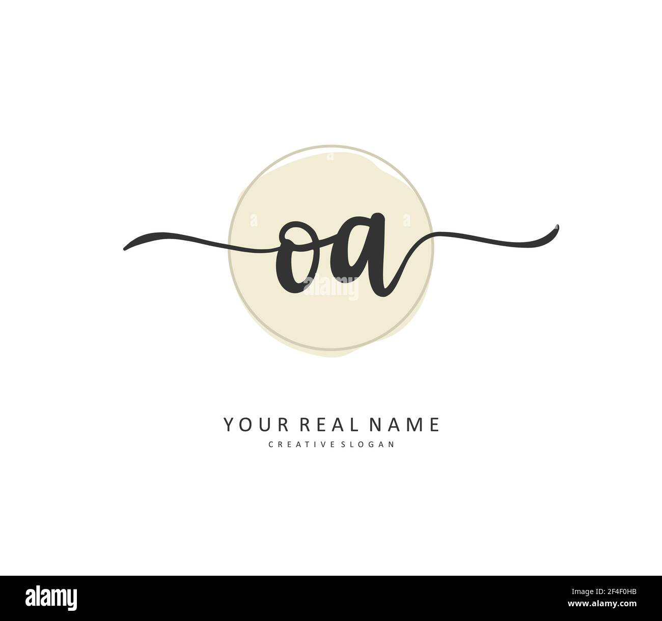O A OA Initial letter handwriting and signature logo. A concept ...