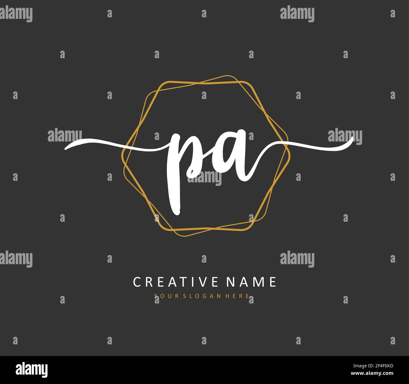 P A PA Initial letter handwriting and signature logo. A concept ...